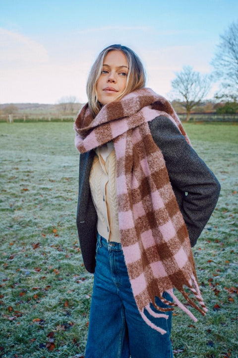 Alpaca Blend Check Scarf | Multi – Jigsaw