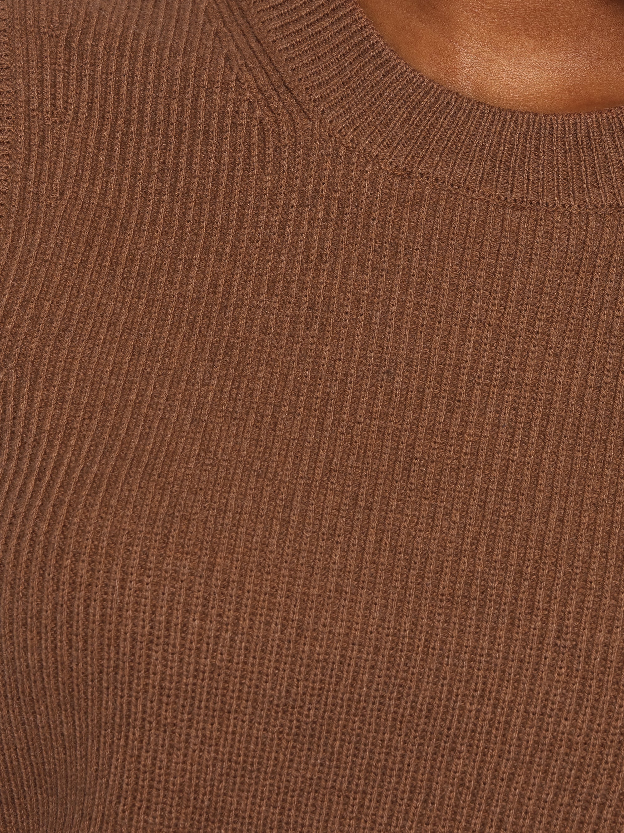 Cotton Blend Crew Tank | Toffee – Jigsaw