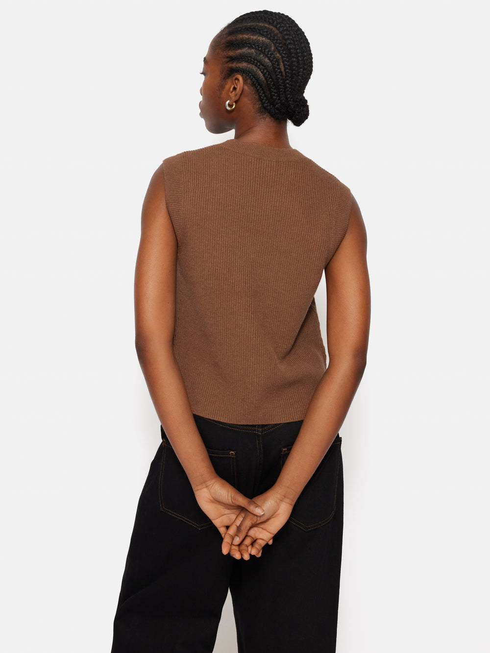 Cotton Blend Crew Tank | Toffee – Jigsaw