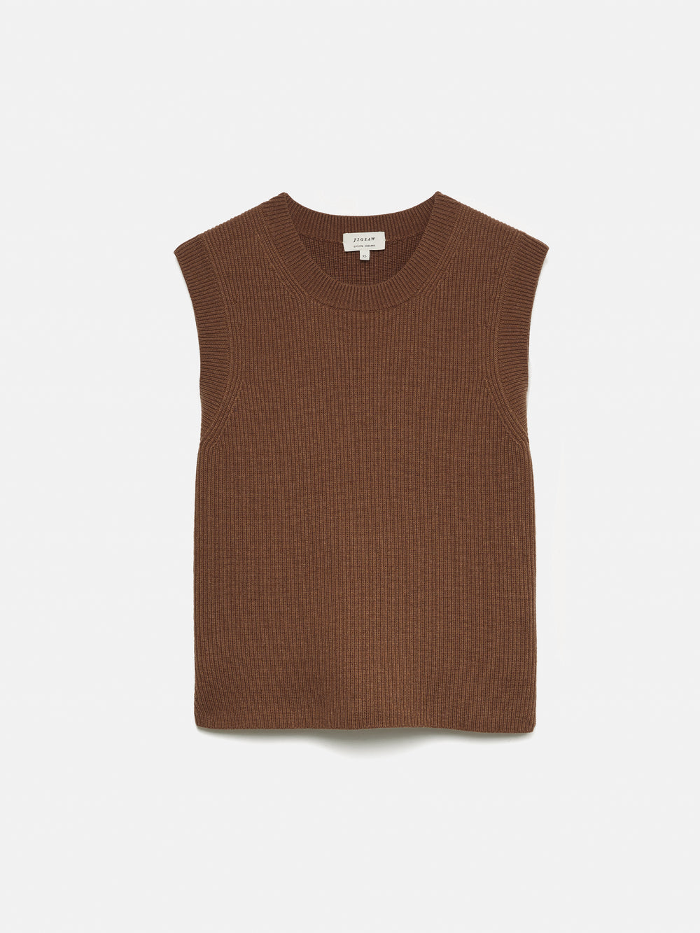 Cotton Blend Crew Tank | Toffee – Jigsaw