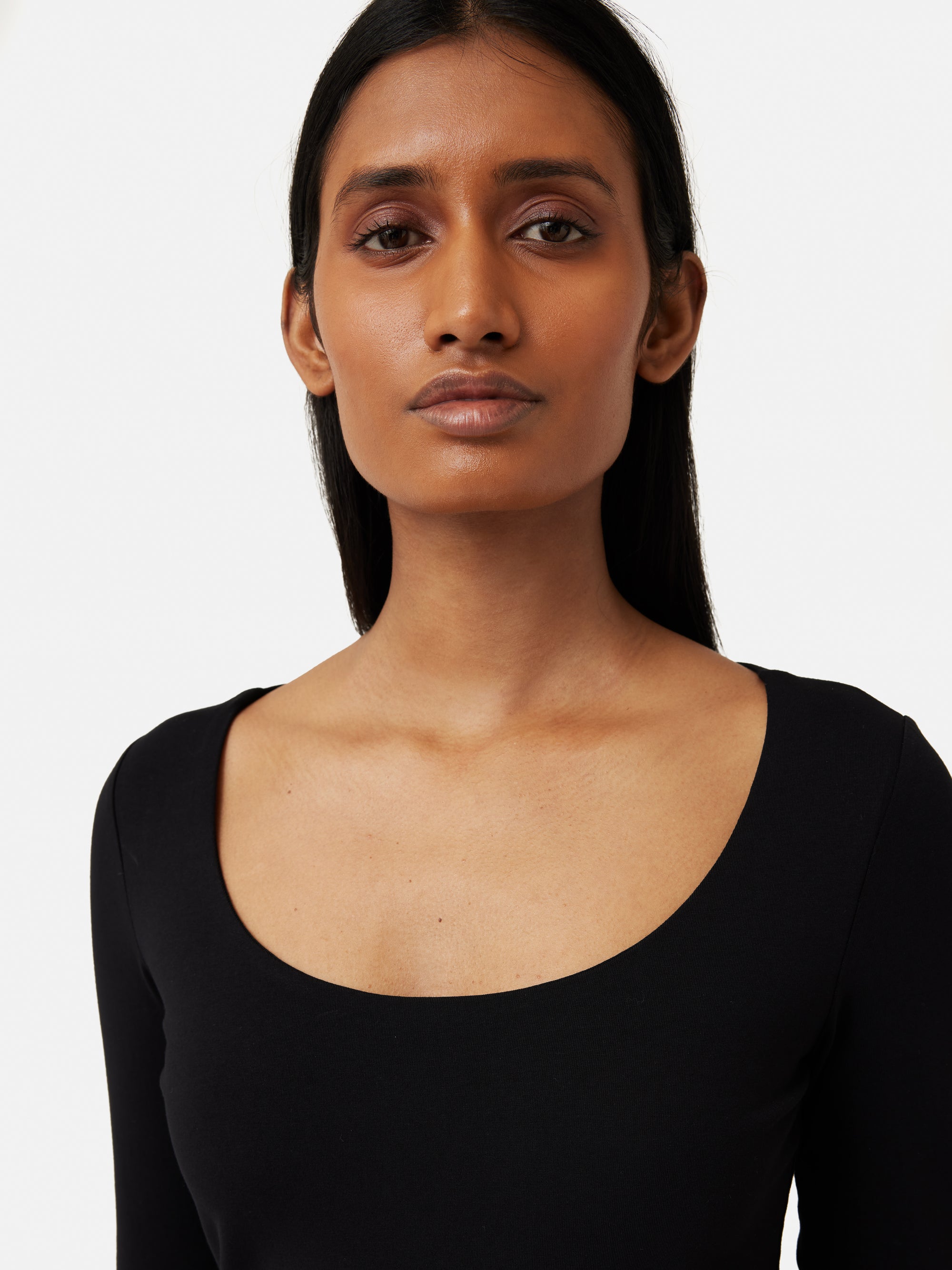 Double Front Ballet Neck Top | Black – Jigsaw