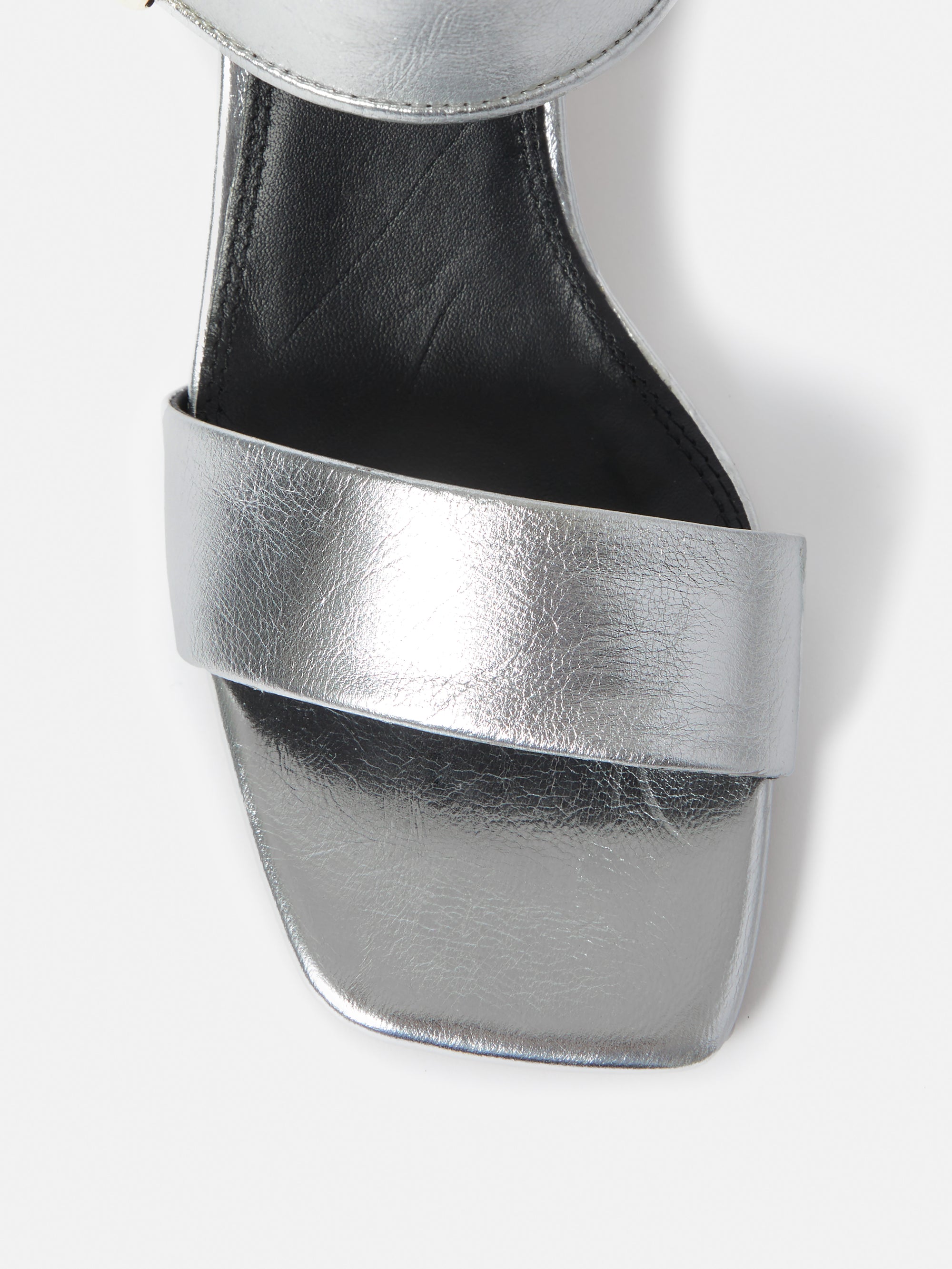 Maybell Metallic Heeled Sandal | Silver – Jigsaw