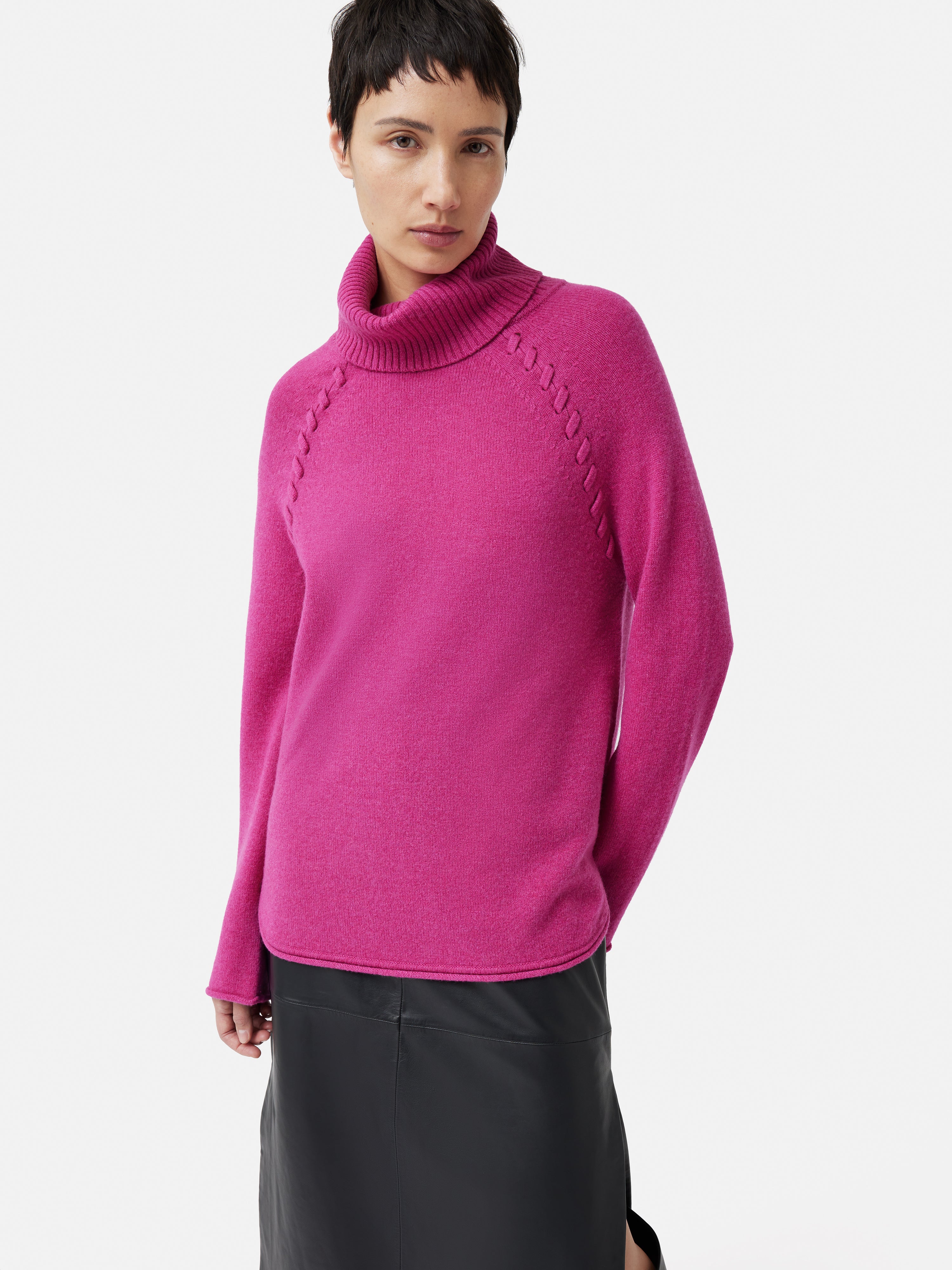 Merino Scoop Hem Jumper | Pink – Jigsaw
