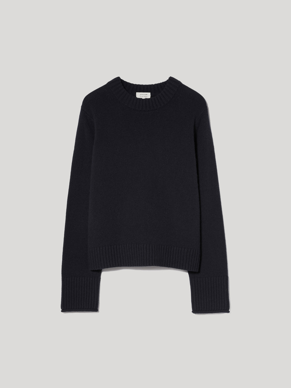 Compact Wool Cashmere Blend Jumper | Navy – Jigsaw