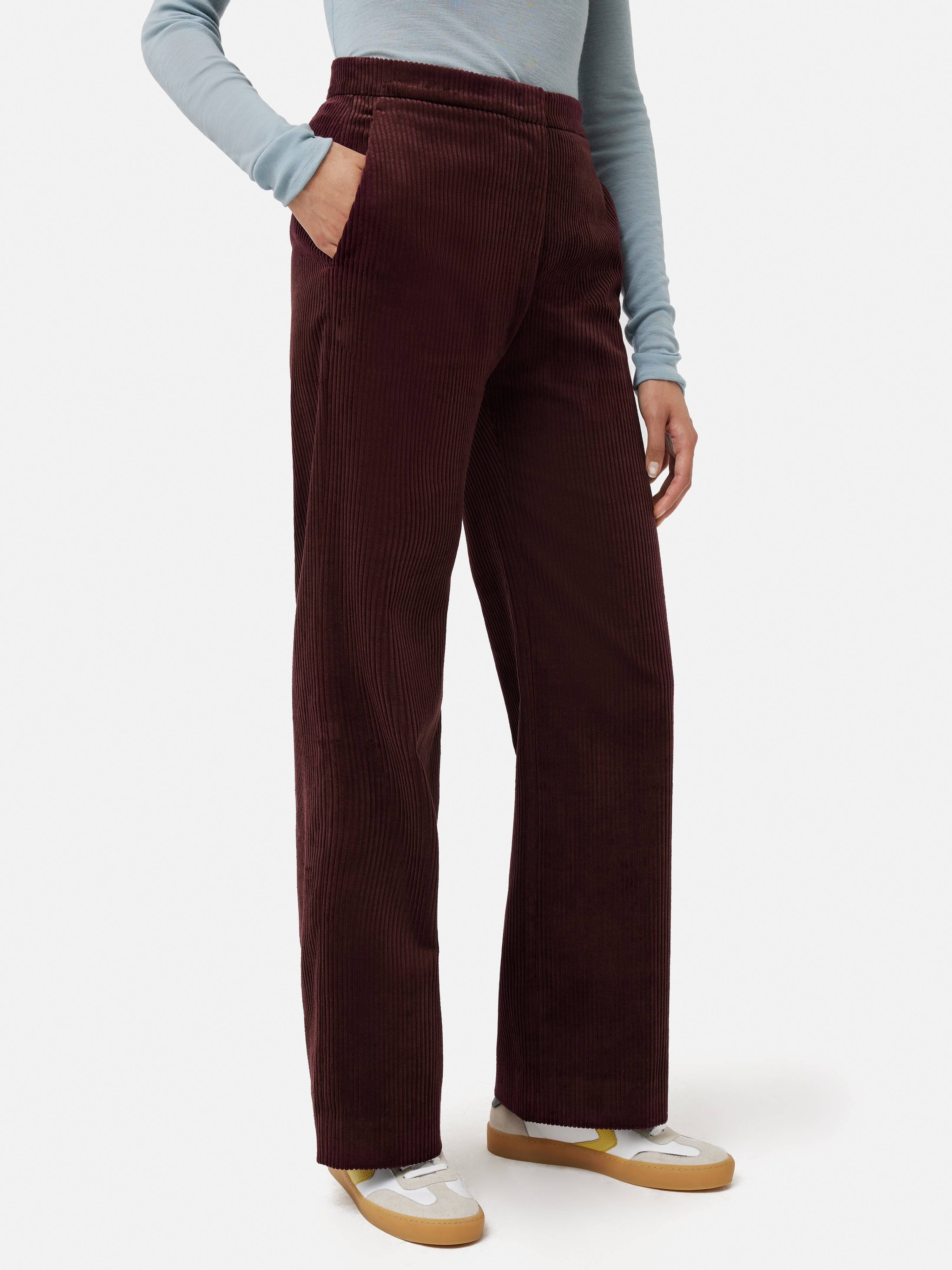 Wide Leg Jumbo Cord Trouser | Purple – Jigsaw