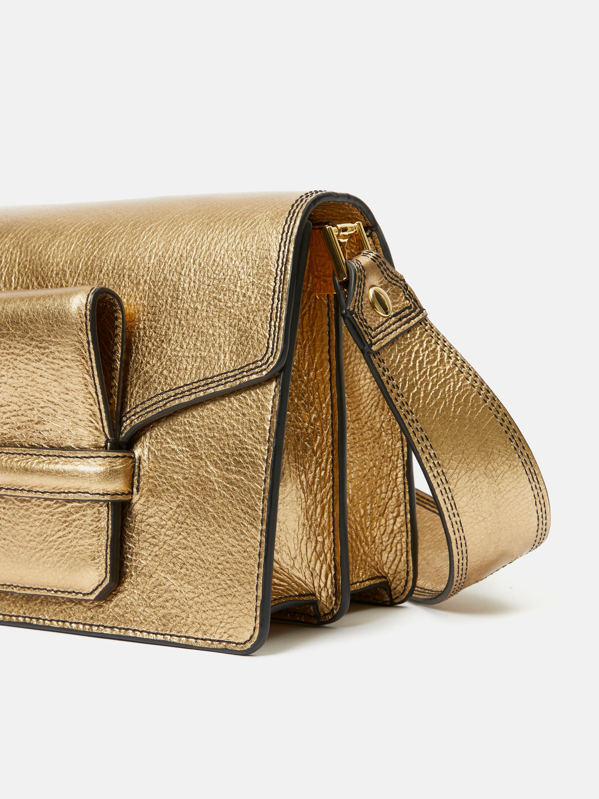 Ada Leather Crossbody Bag | Gold – Jigsaw