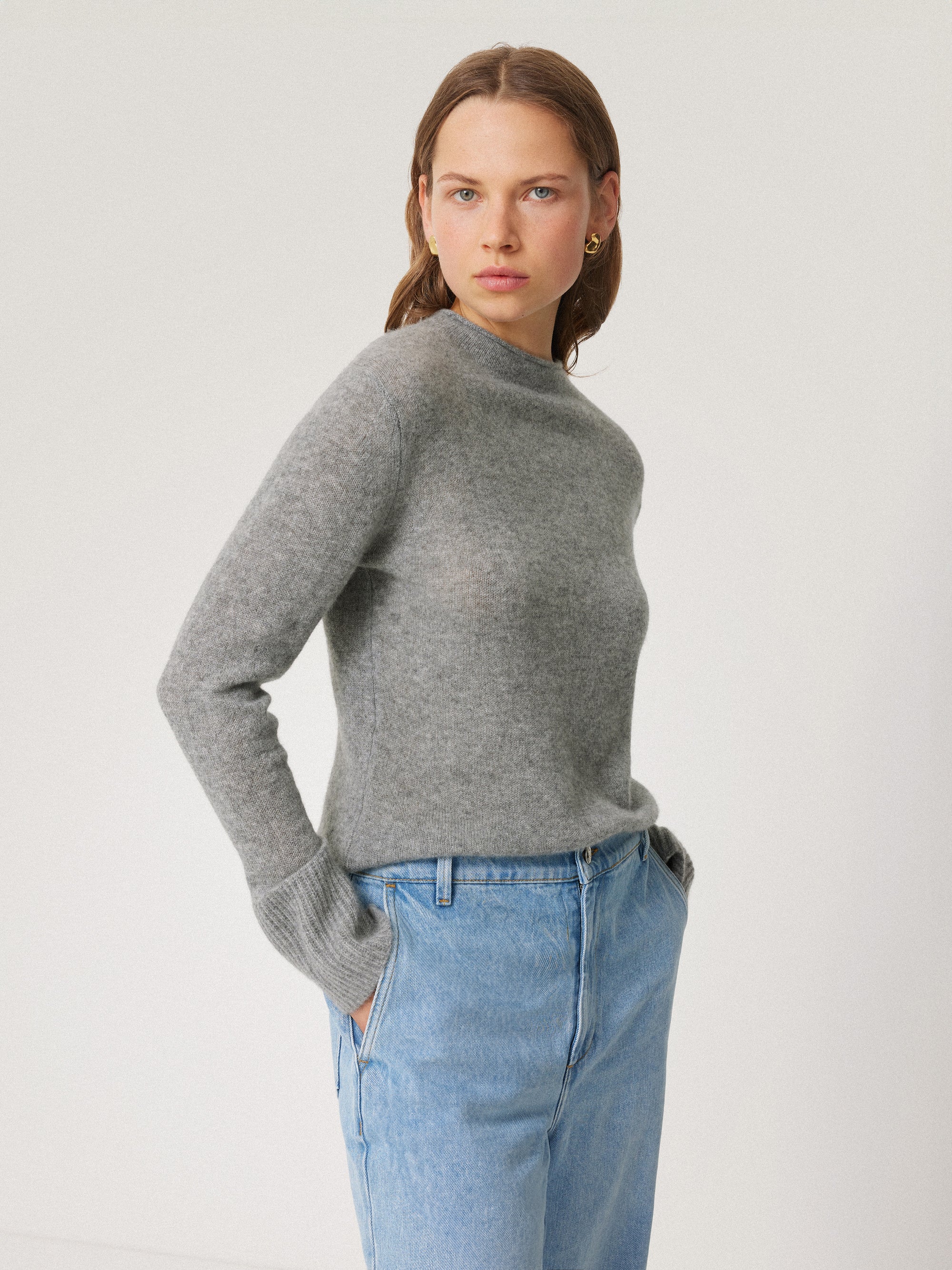 Cloud Cashmere Eldon Jumper | Grey – Jigsaw