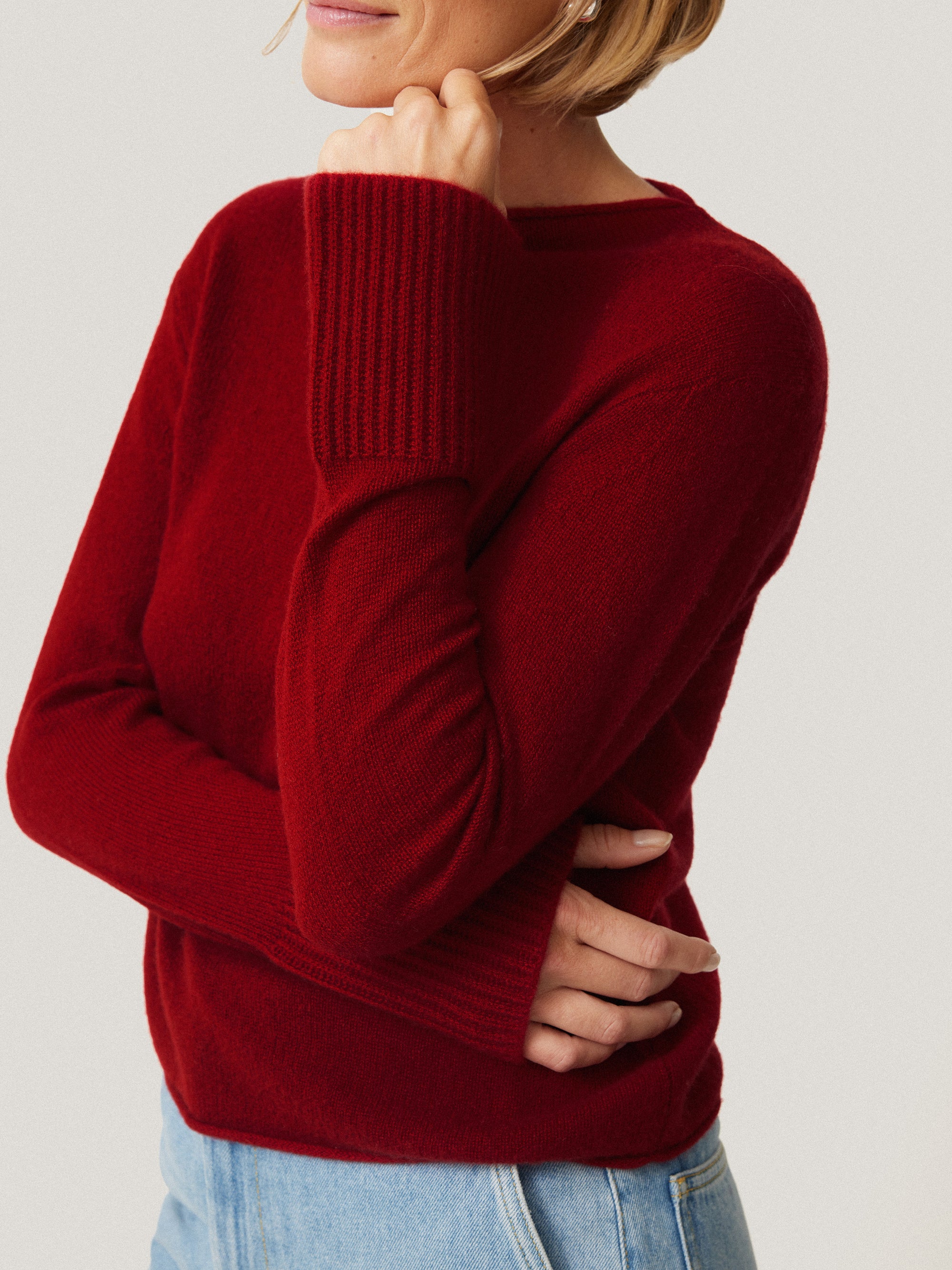 Cloud Cashmere Eldon Jumper | Red – Jigsaw