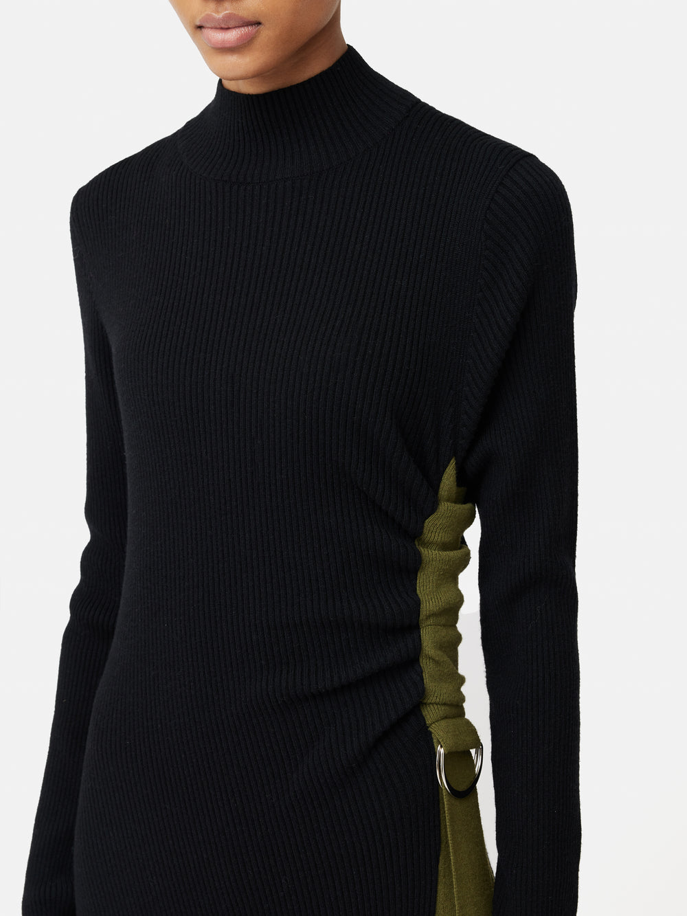 D Ring Knitted Dress | Black – Jigsaw