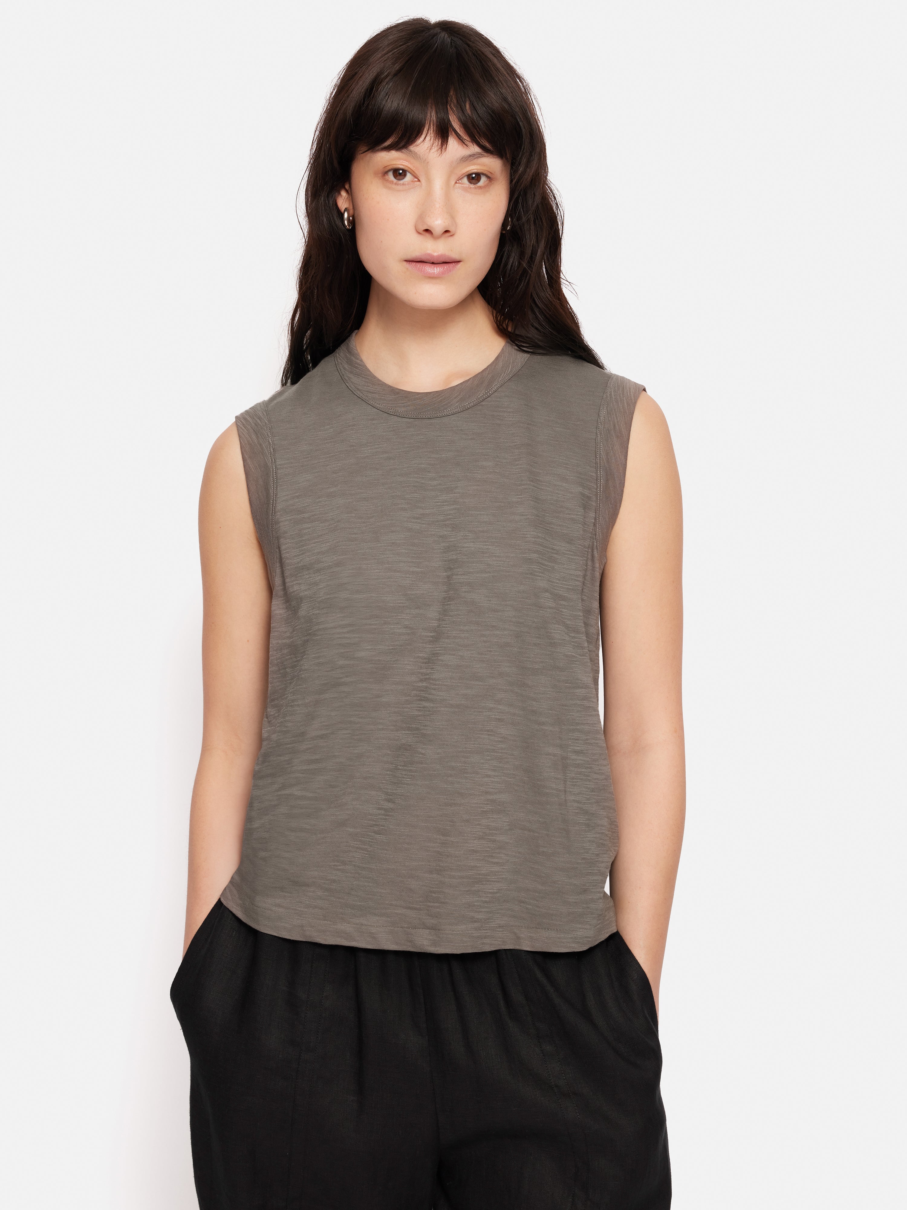 Cotton Slub Tank Top | Brown – Jigsaw