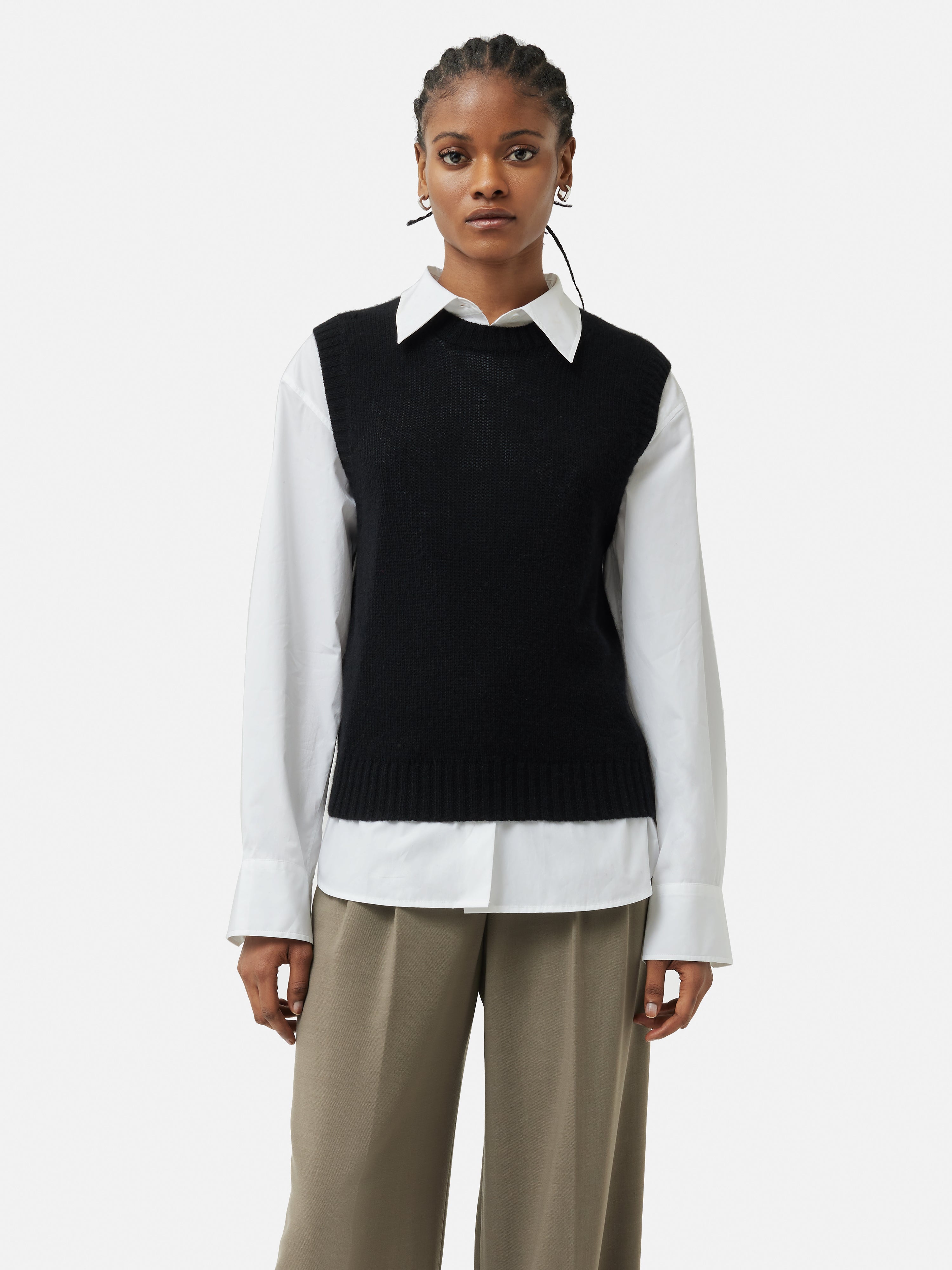 Cashmere Crew Neck Tank | Black – Jigsaw