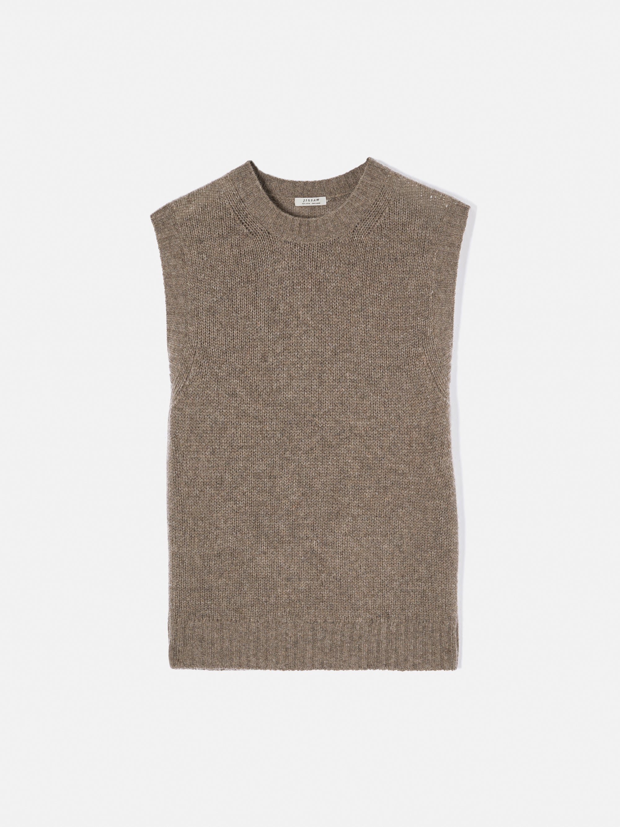 Cashmere Crew Neck Tank | Brown – Jigsaw