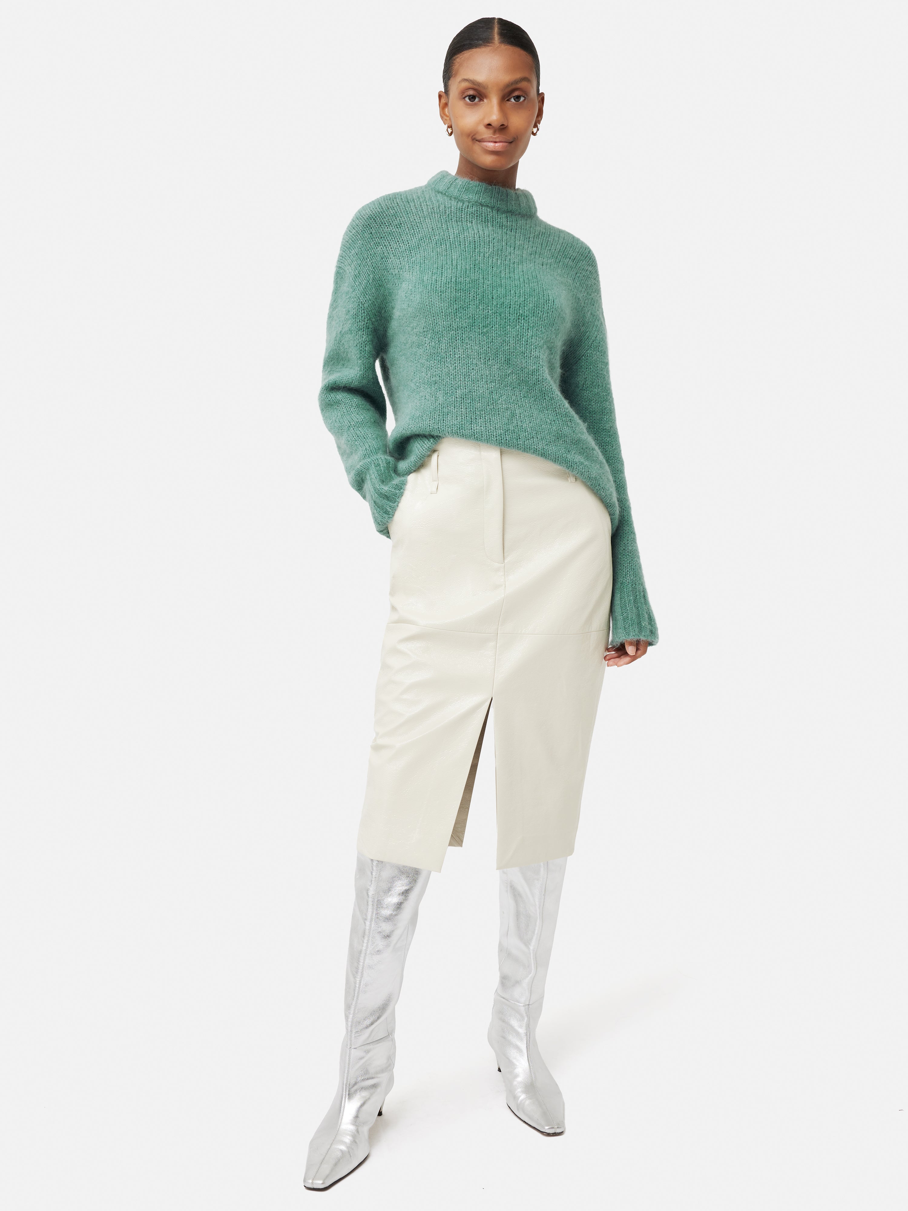 Alpaca Blend Oversized Jumper | Blue – Jigsaw