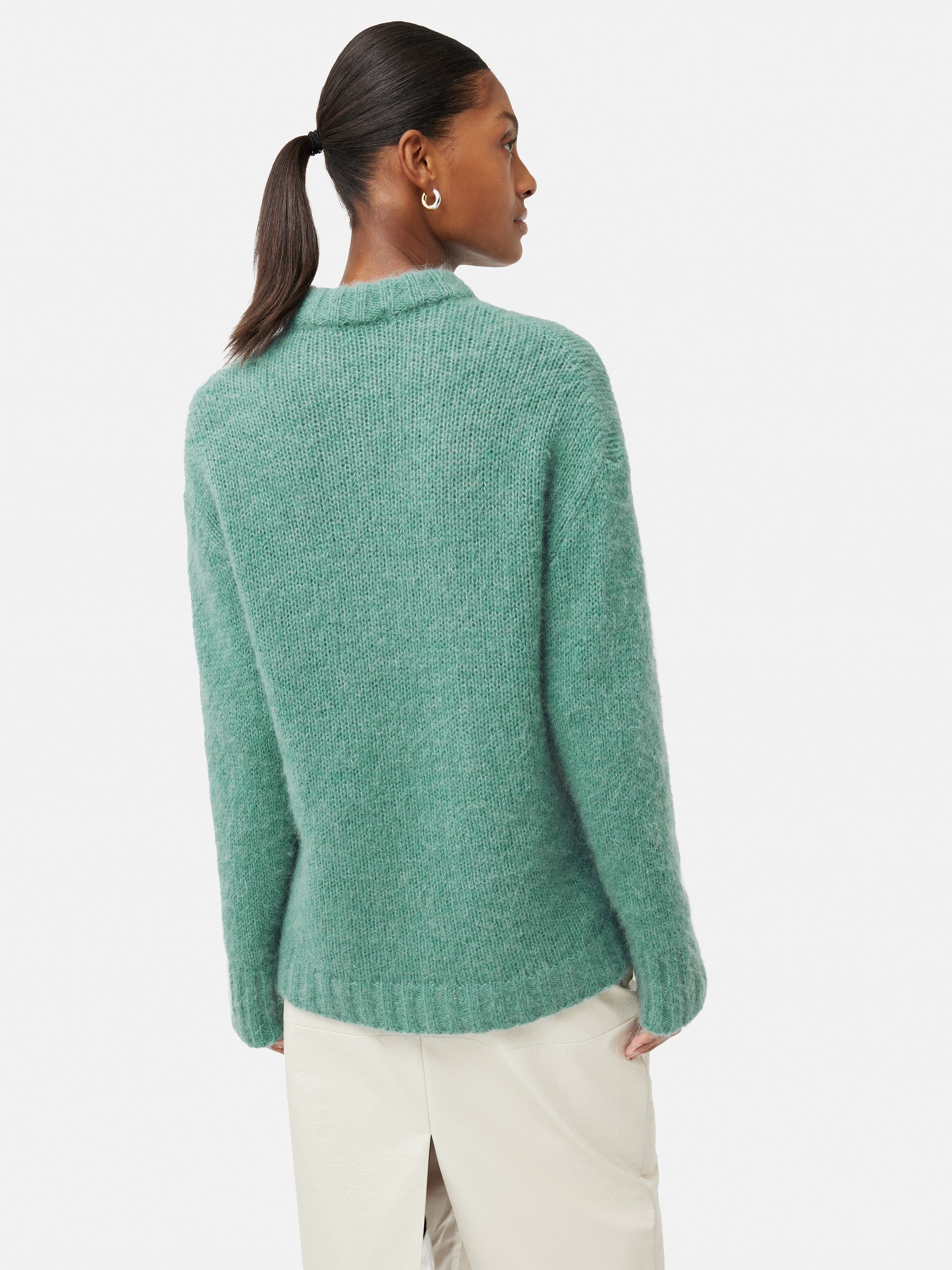 Alpaca Blend Oversized Jumper | Blue – Jigsaw