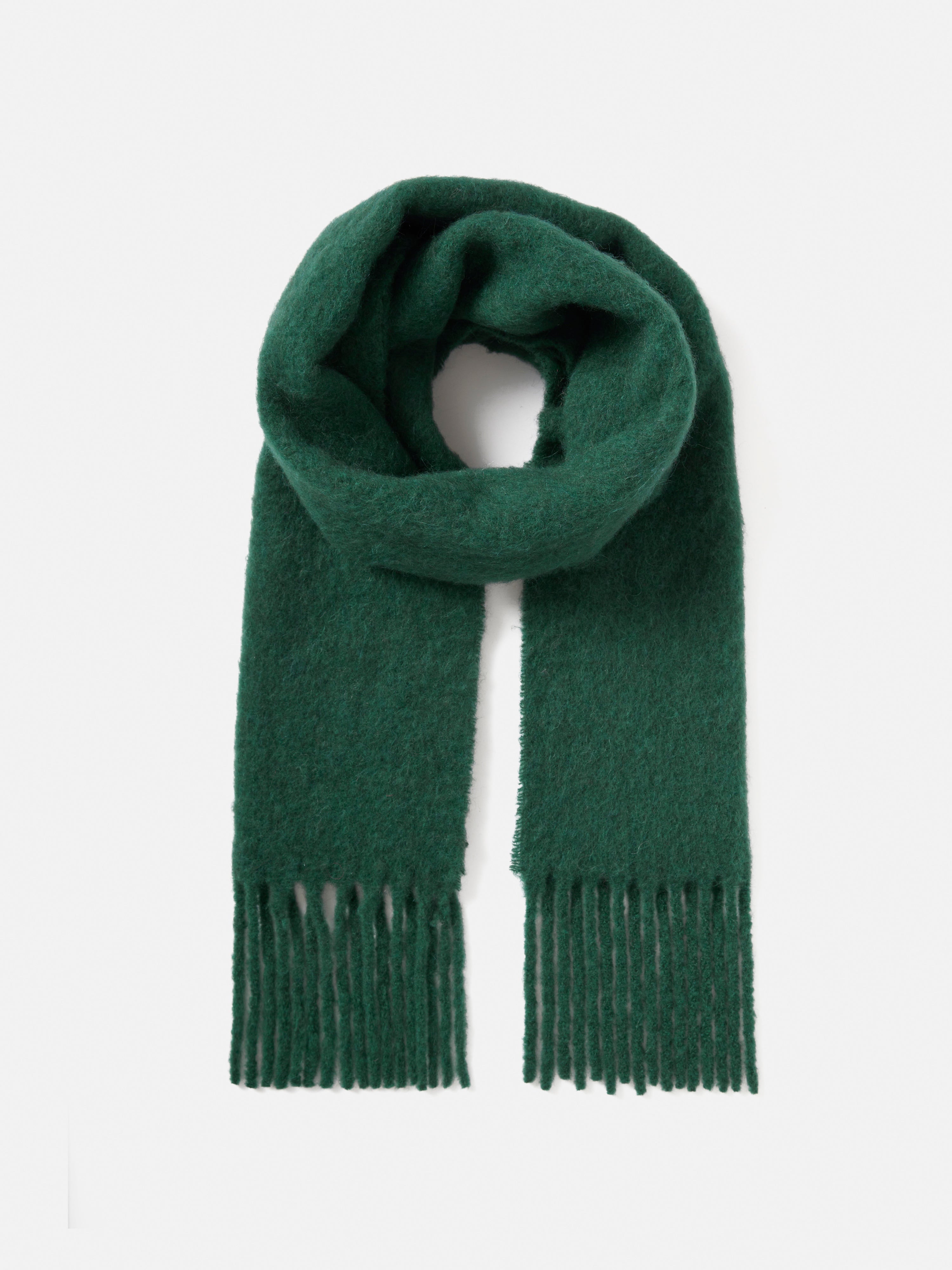 Alpaca Blend Fringed Scarf | Green – Jigsaw