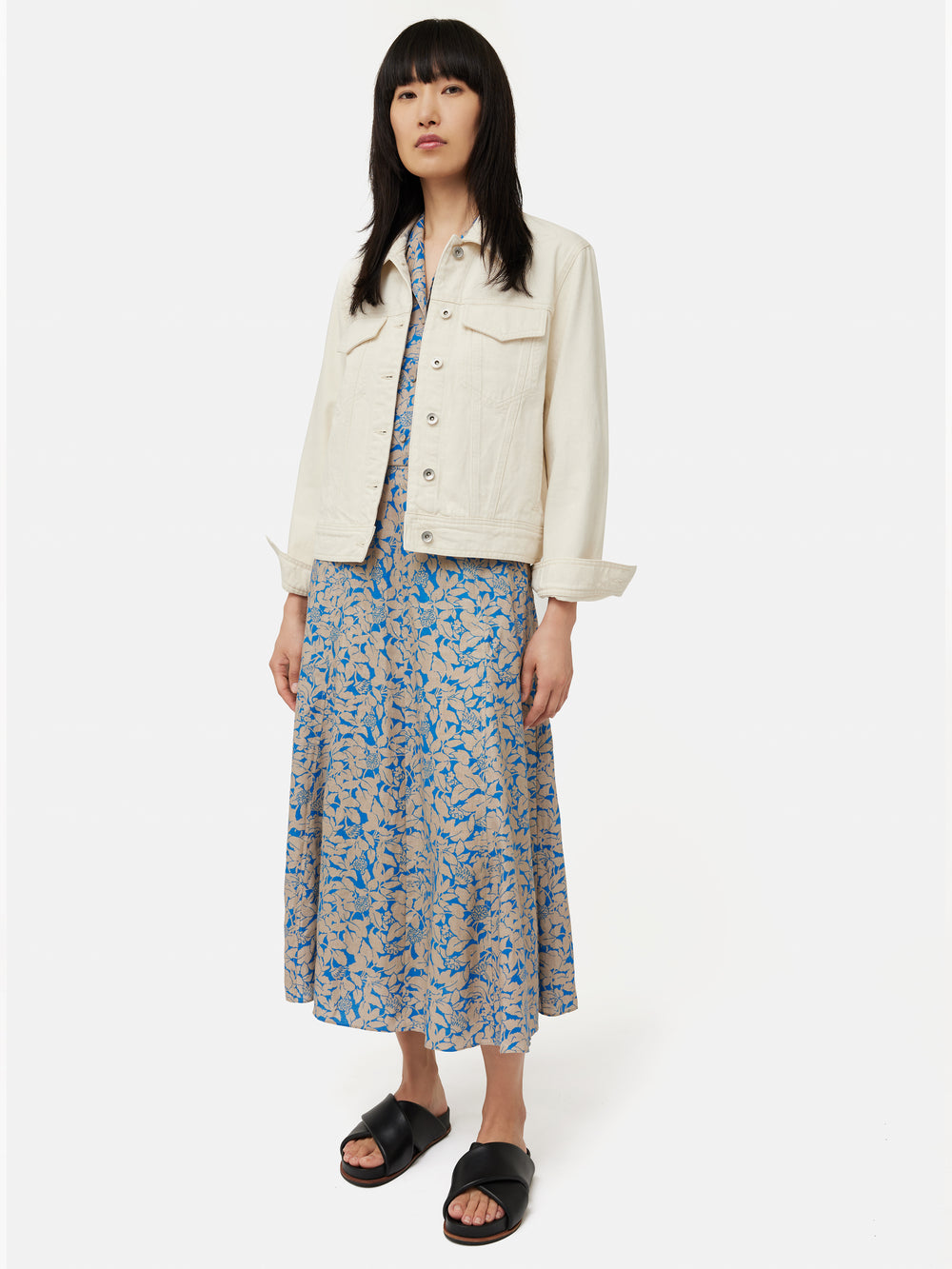 Shadow Leaf Linen Shirt Dress | Khaki – Jigsaw