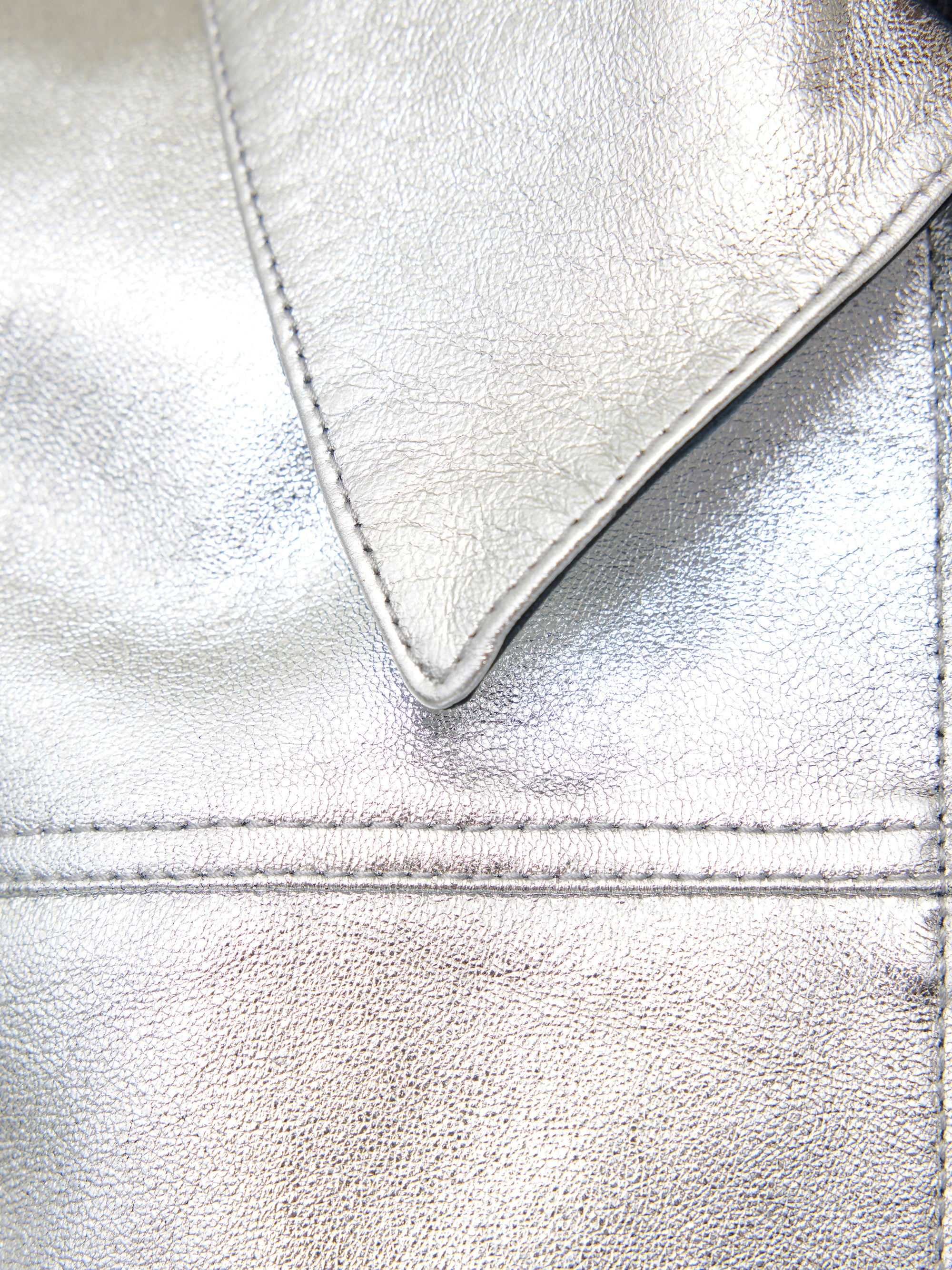 Zip Front Leather Biker Jacket | Silver – Jigsaw