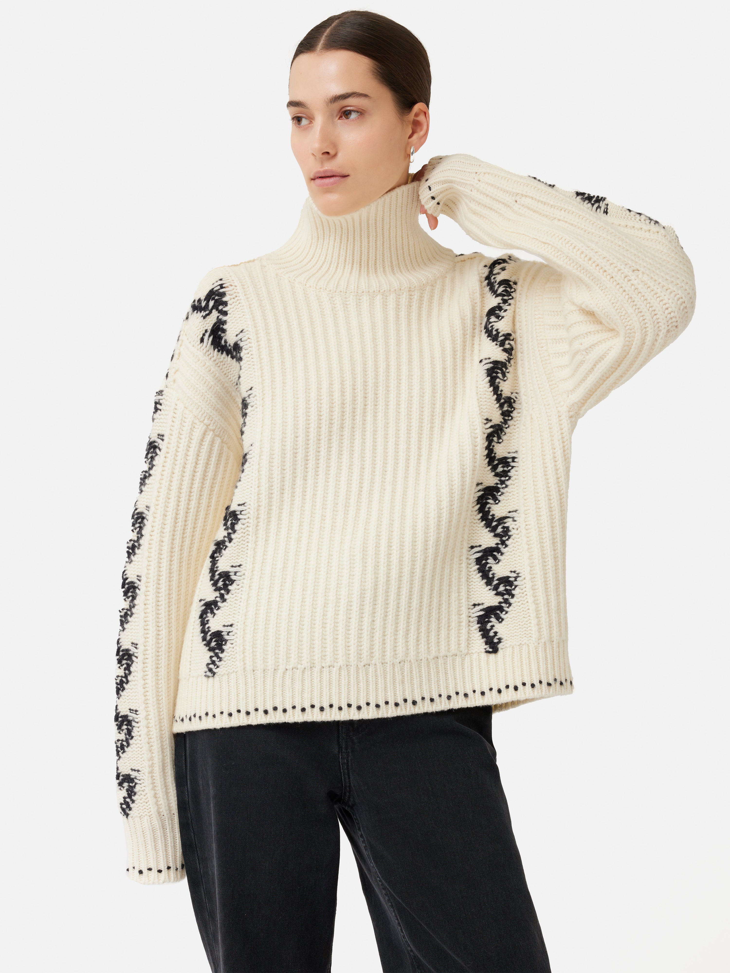 Chevron Ski Jumper | Cream – Jigsaw