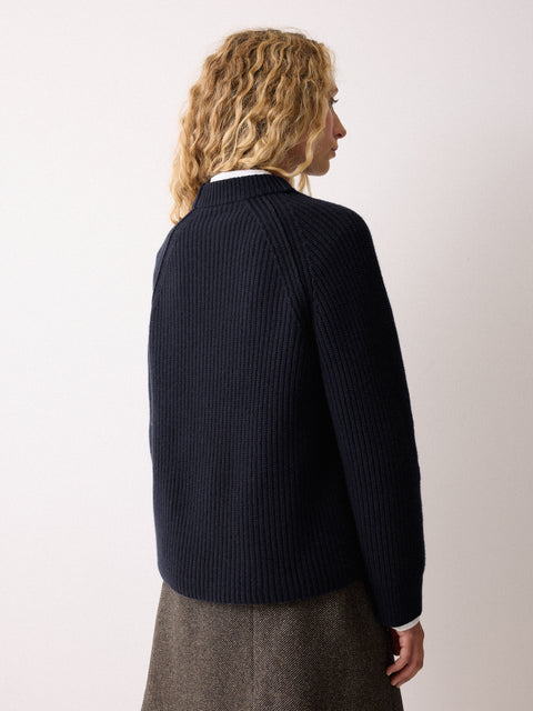 Fishermans Rib Crew Jumper | Navy – Jigsaw