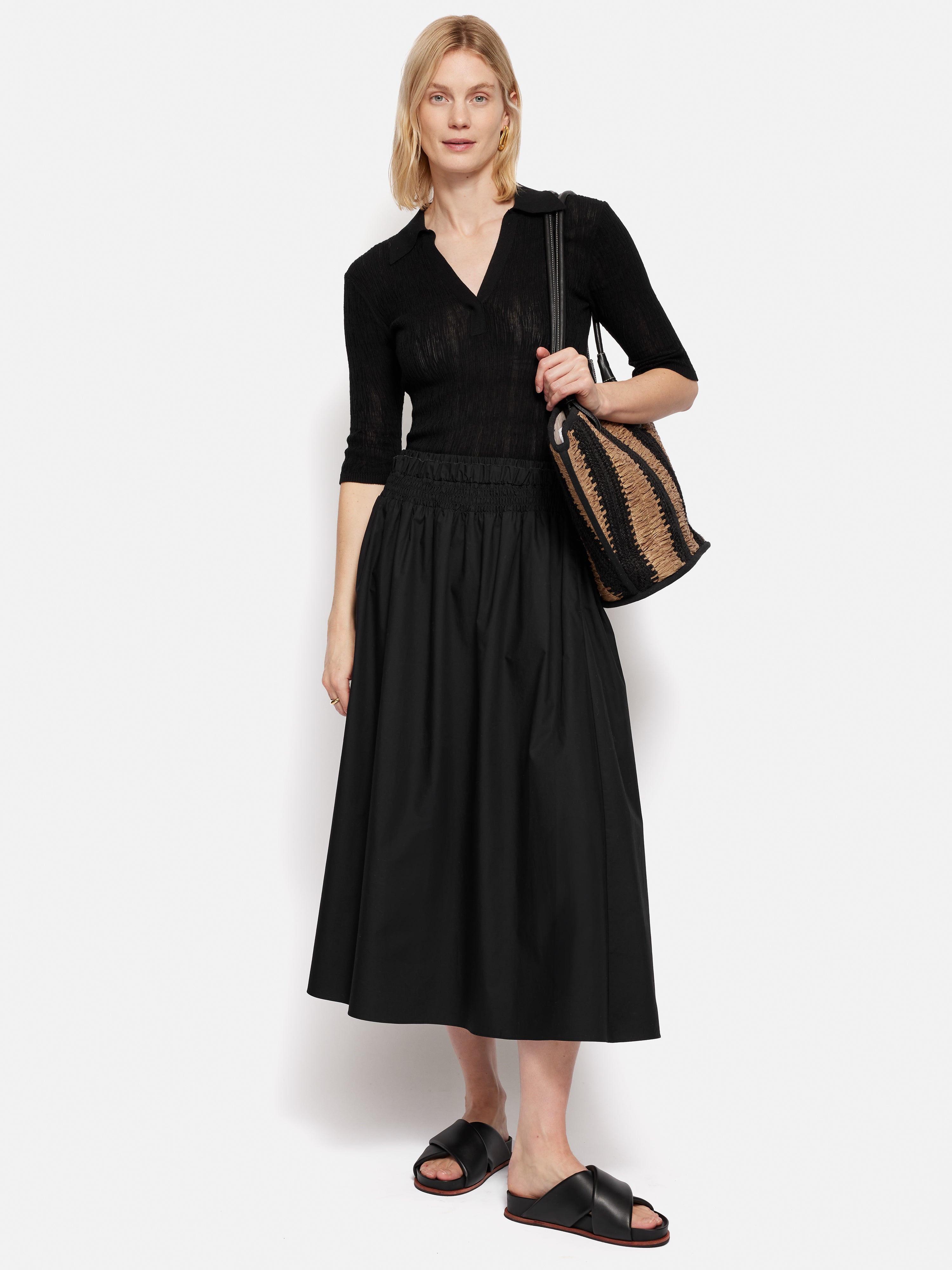 Collar Knitted Top | Black – Jigsaw