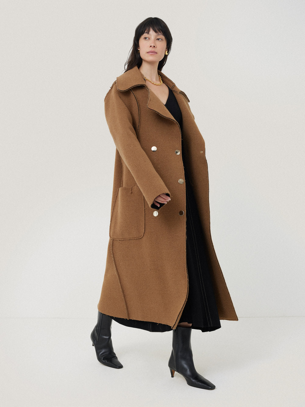 Italian Wool Raw Edge Coat | Camel – Jigsaw