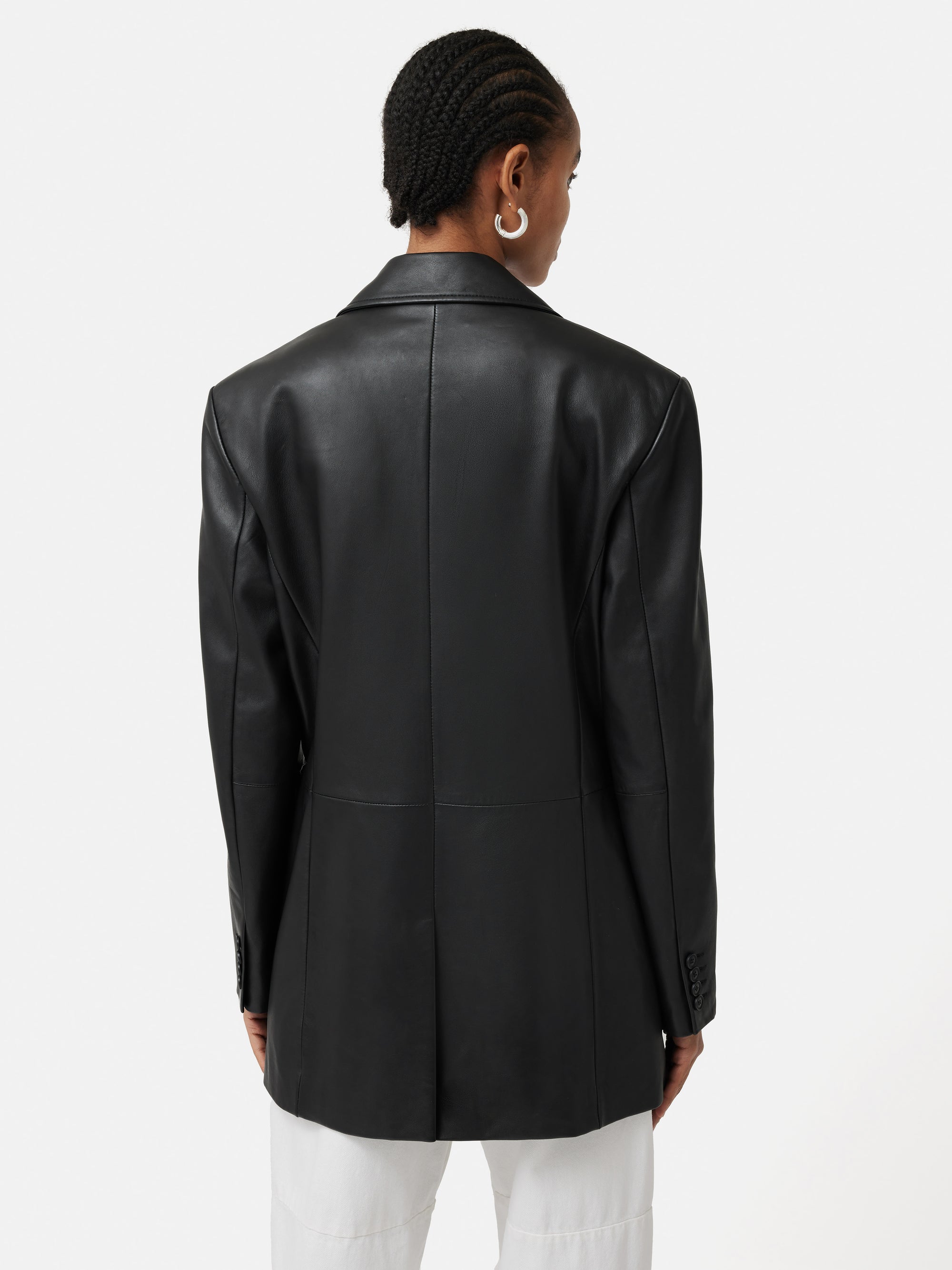 Tailored Leather Blazer | Black – Jigsaw