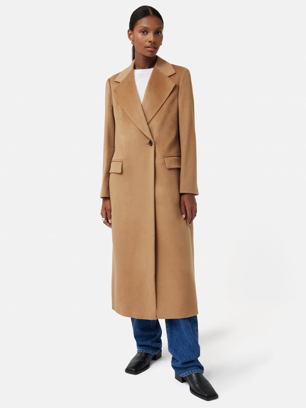 Wool Maxi City Coat | Camel – Jigsaw