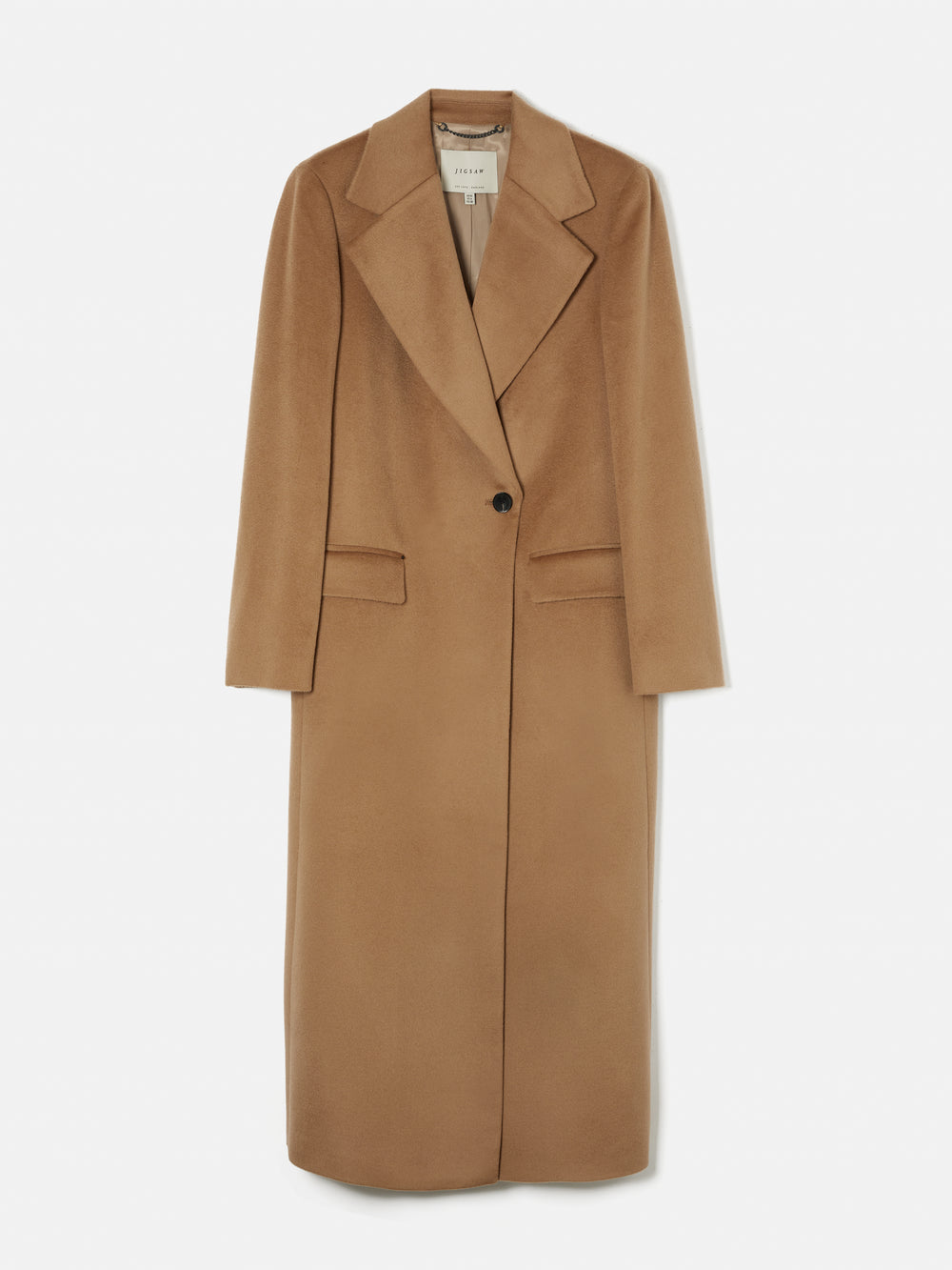 Wool Maxi City Coat | Camel – Jigsaw