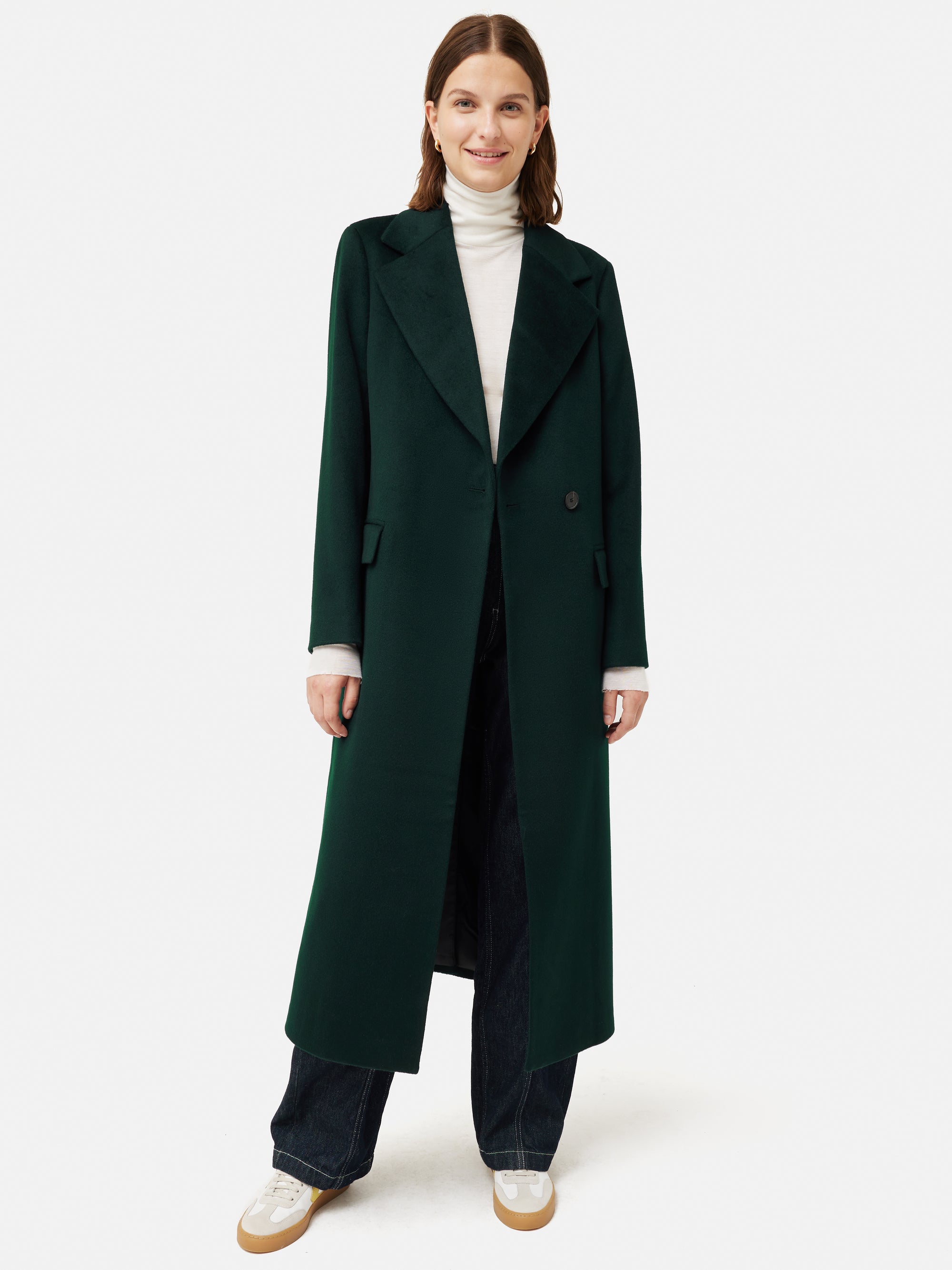 Wool Maxi City Coat | Green – Jigsaw
