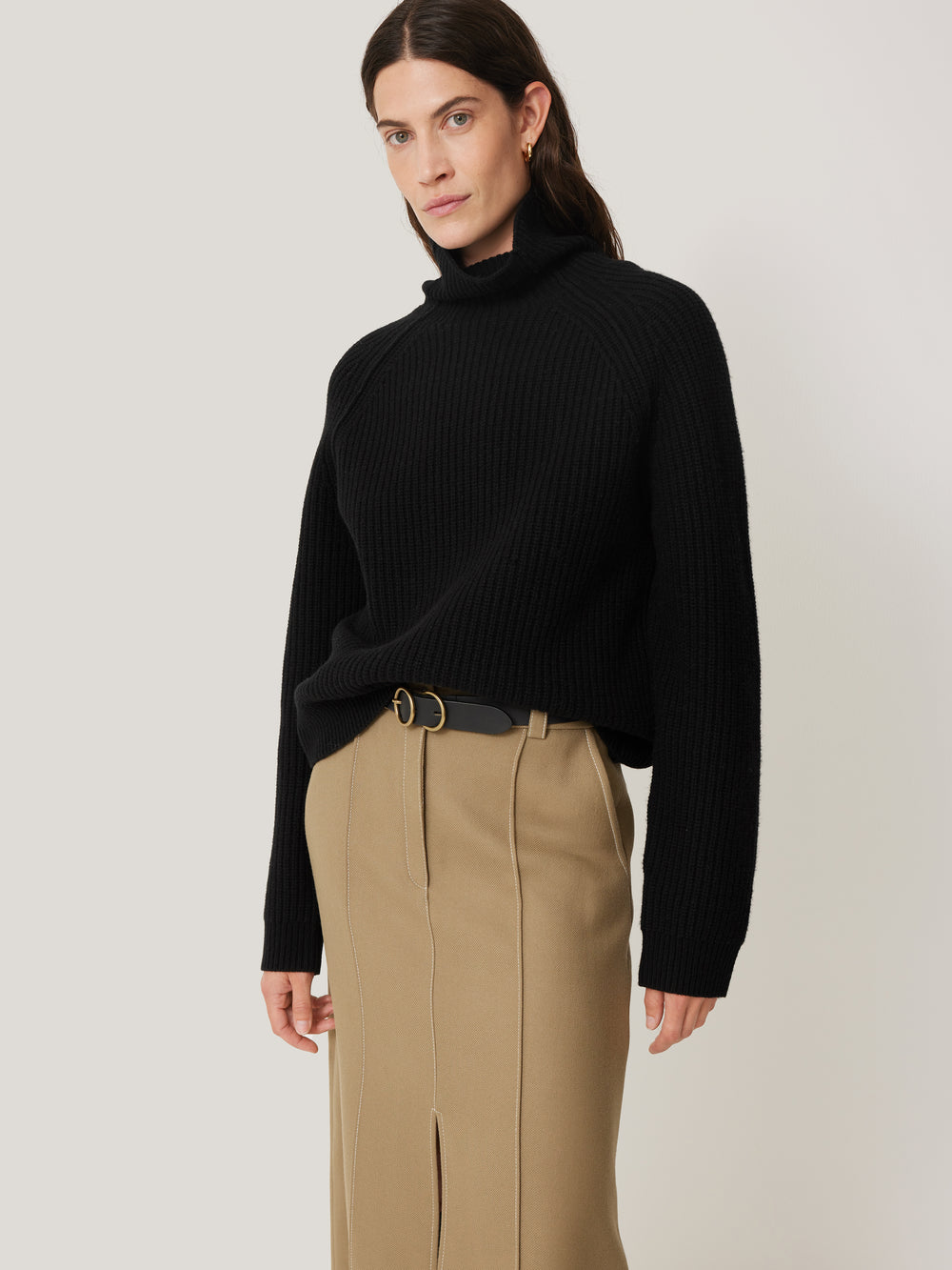 Merino Fishermans Rib Jumper | Black – Jigsaw