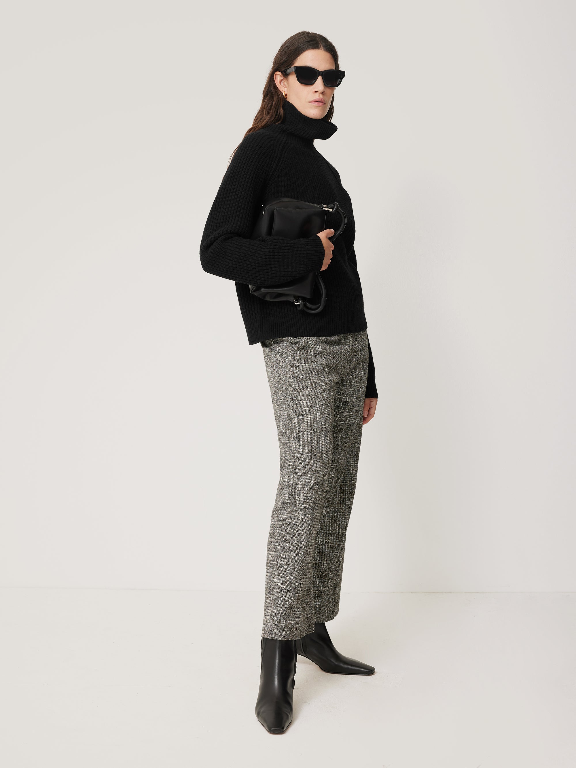 Merino Fishermans Rib Jumper | Black – Jigsaw