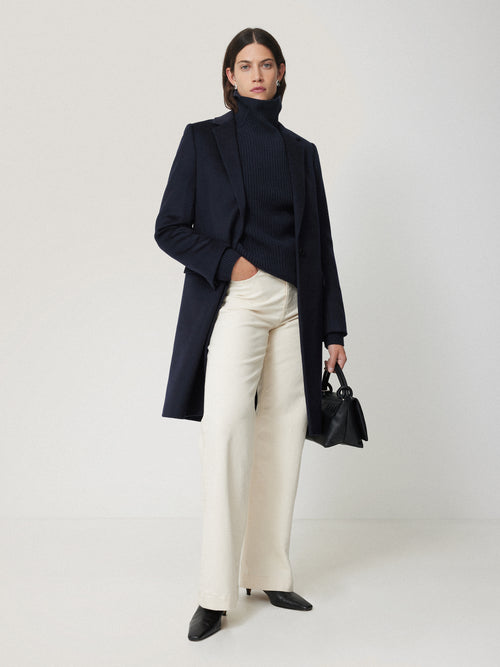 Merino Fishermans Rib Jumper | Navy – Jigsaw