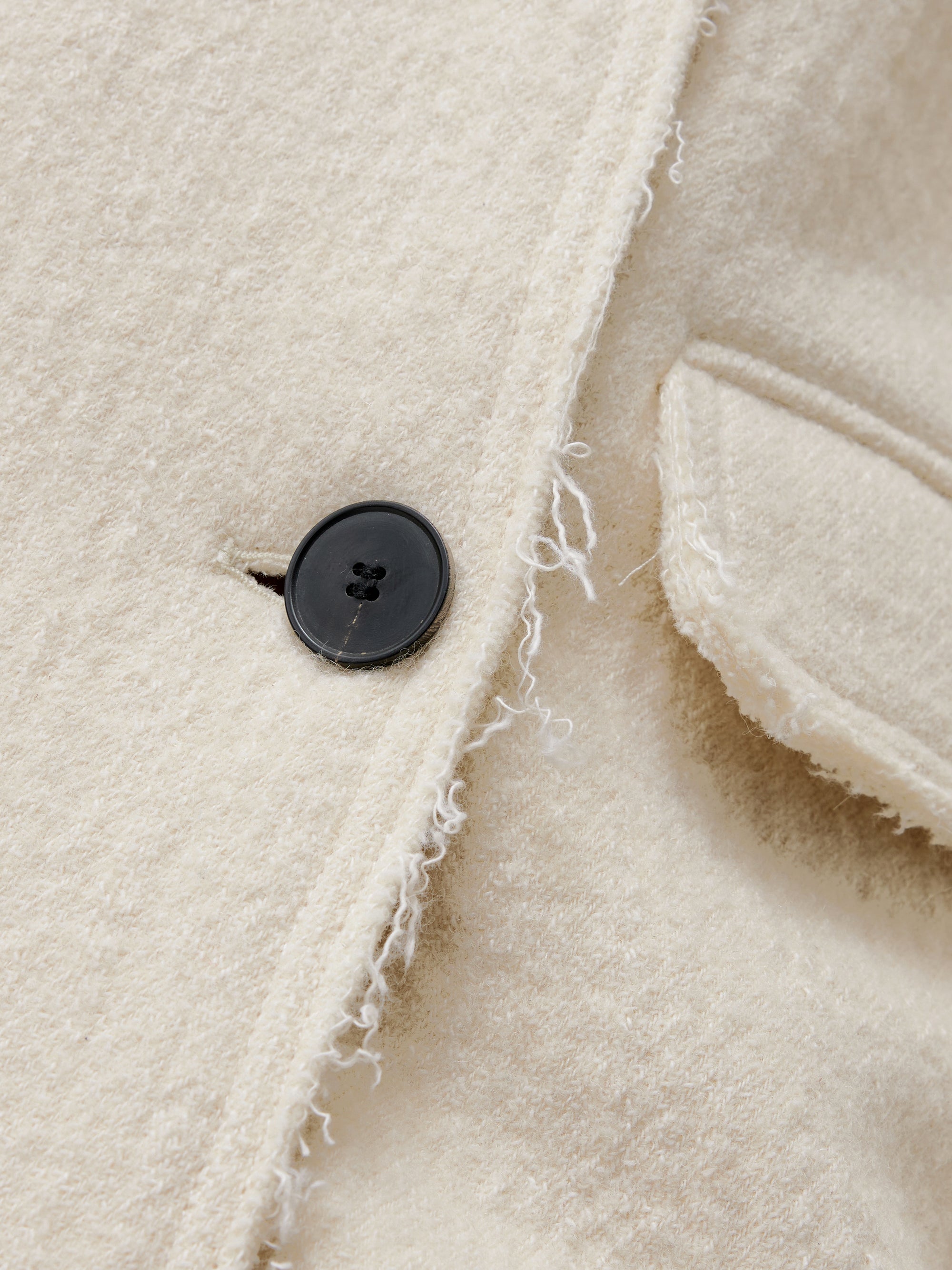 Italian Wool Frayed Edge Coat | Cream – Jigsaw