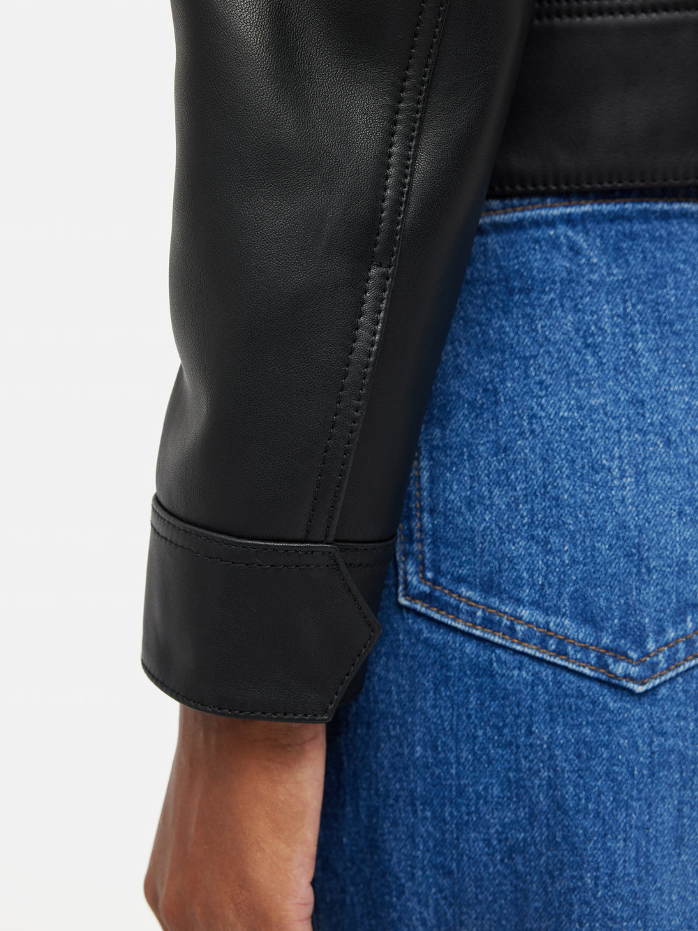 Zip Front Leather Biker Jacket | Black – Jigsaw