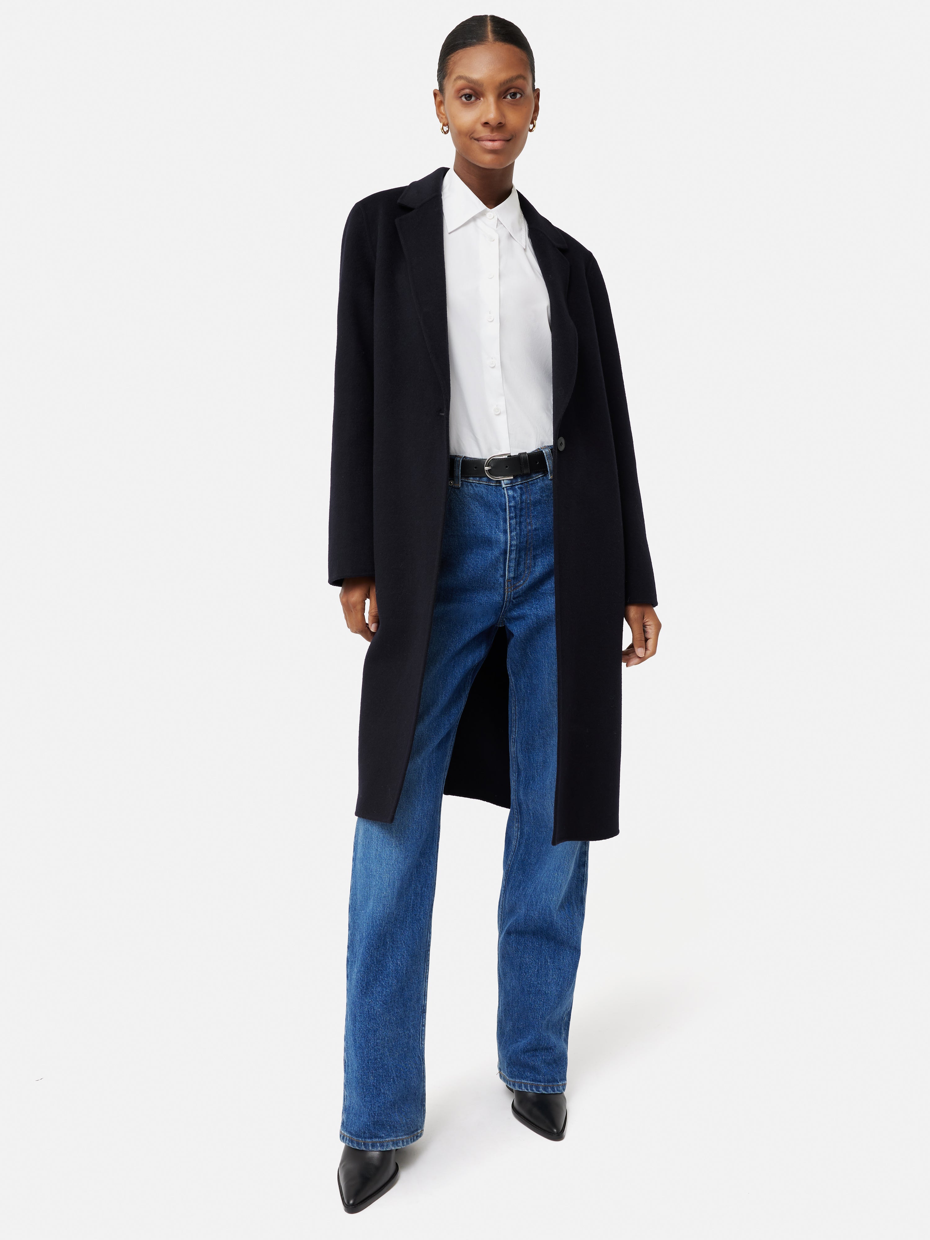 Double Face Wool Coat | Navy – Jigsaw