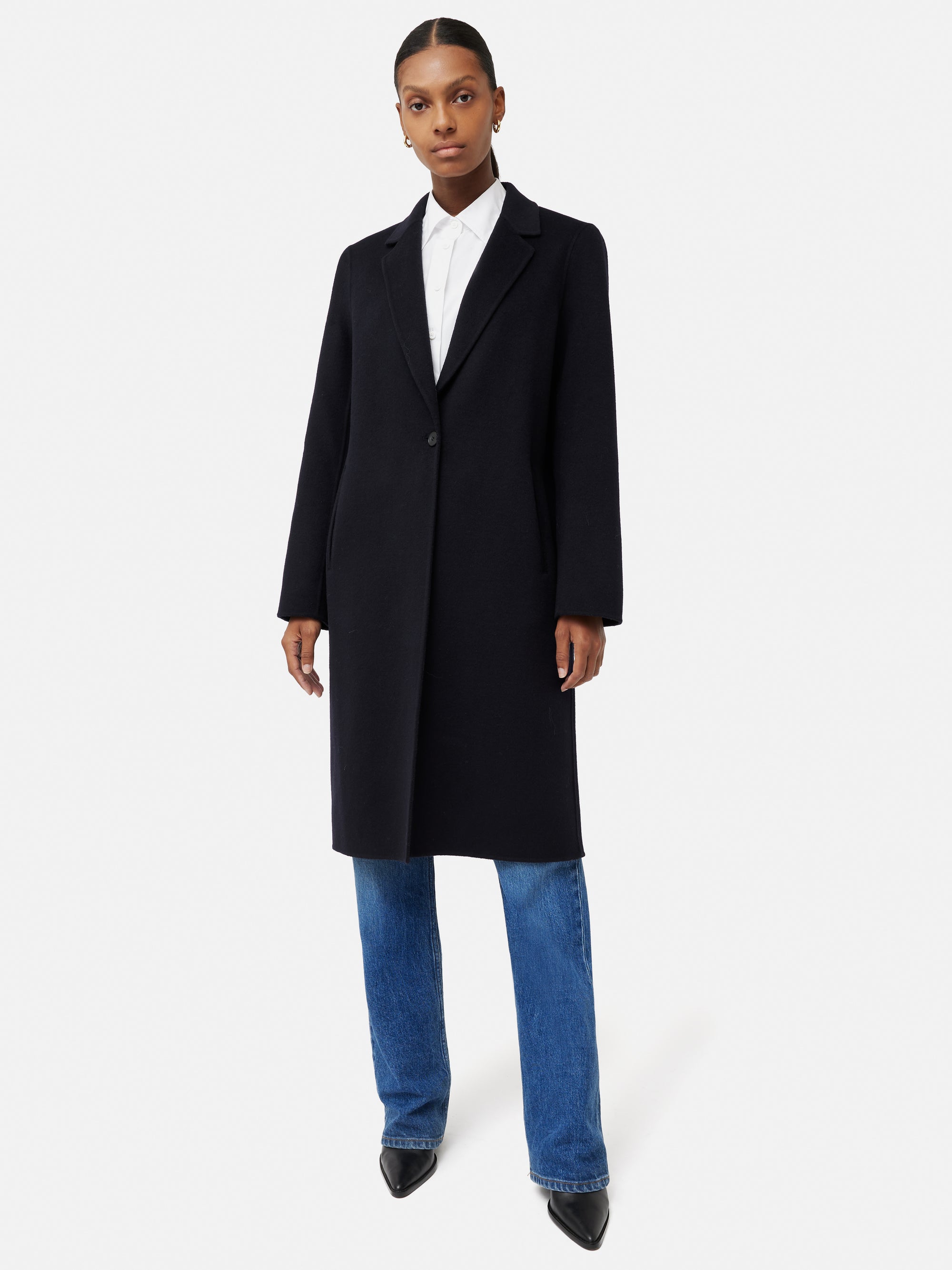 Double Face Wool Coat | Navy – Jigsaw