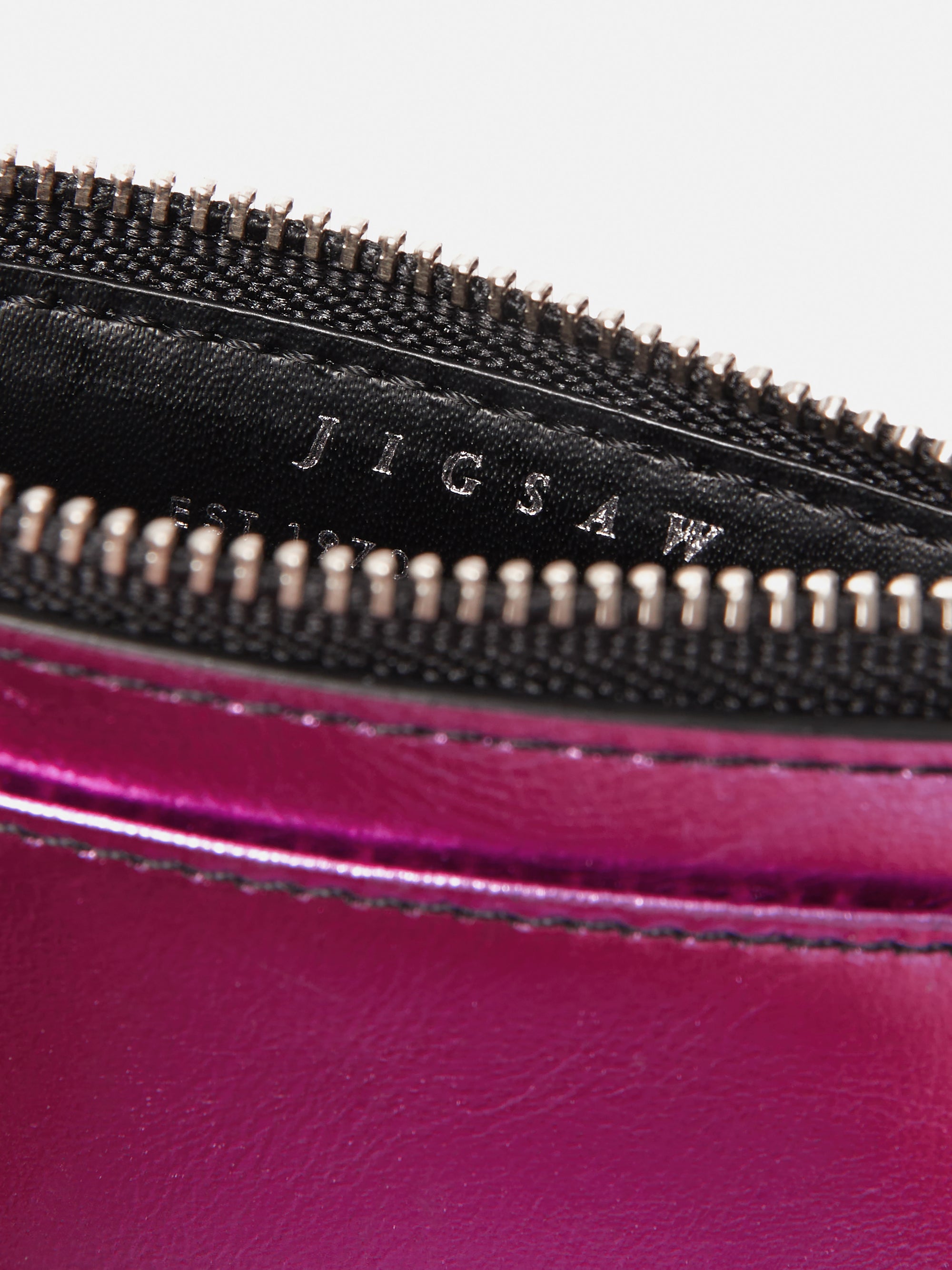 Leather Ziptop Card Holder | Pink – Jigsaw