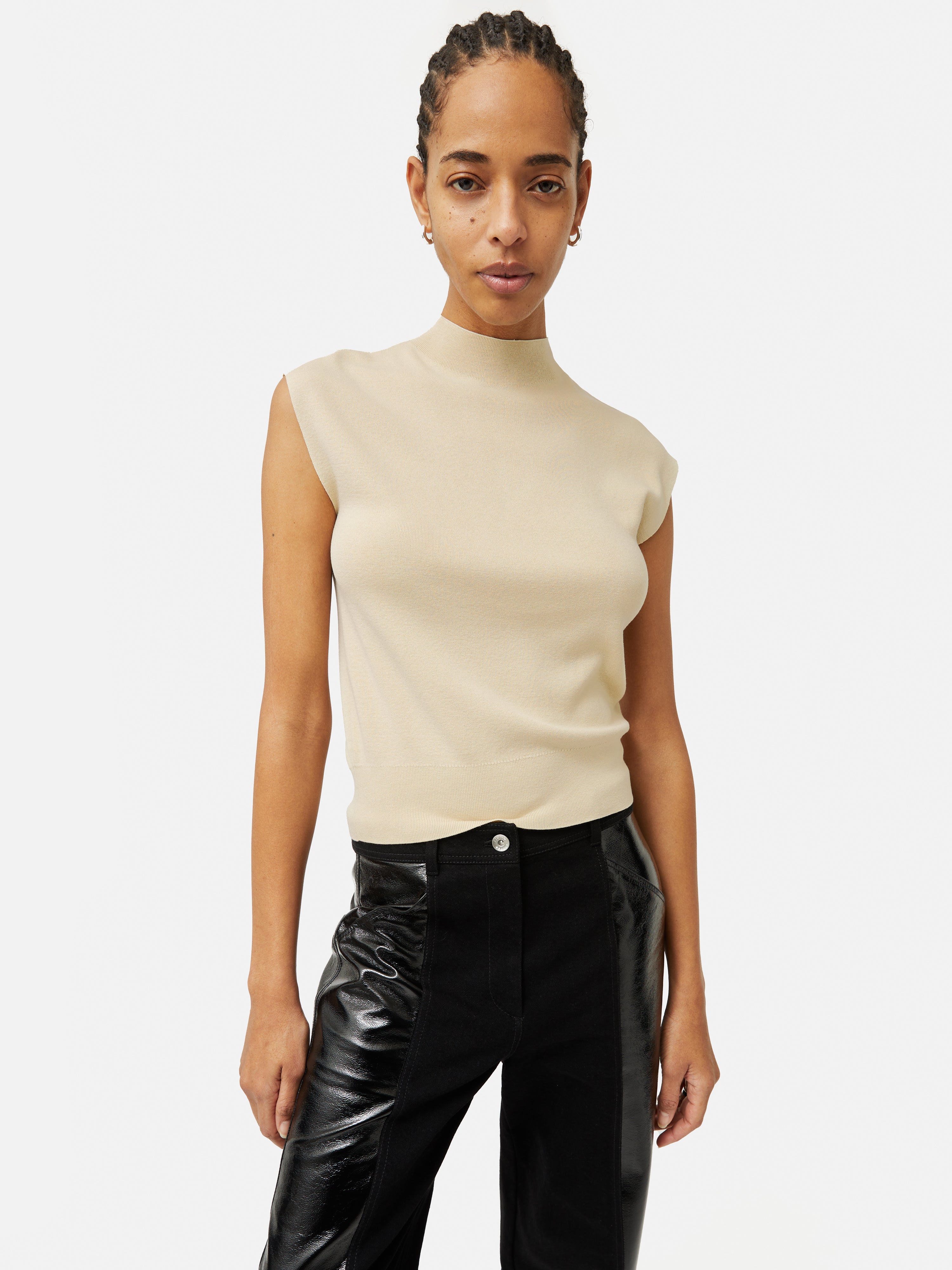 Silk Cotton Cap Sleeve Top | Cream – Jigsaw