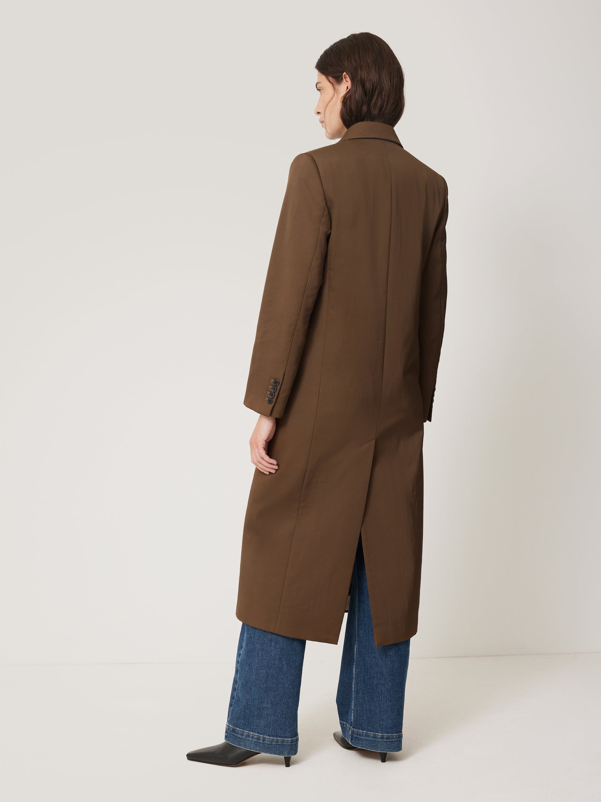 Italian Twill Oversized Coat | Brown – Jigsaw