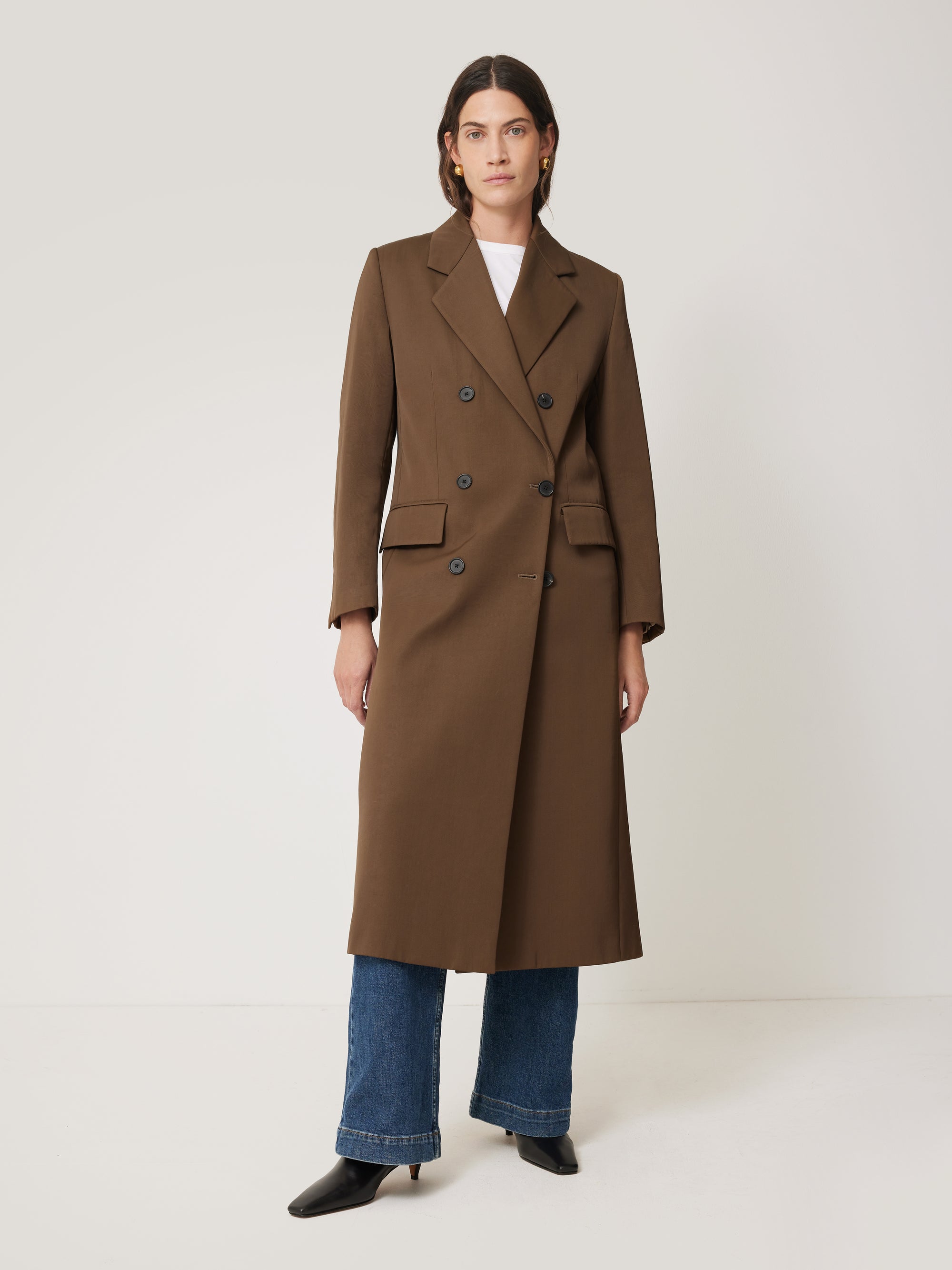 Italian Twill Oversized Coat | Brown – Jigsaw