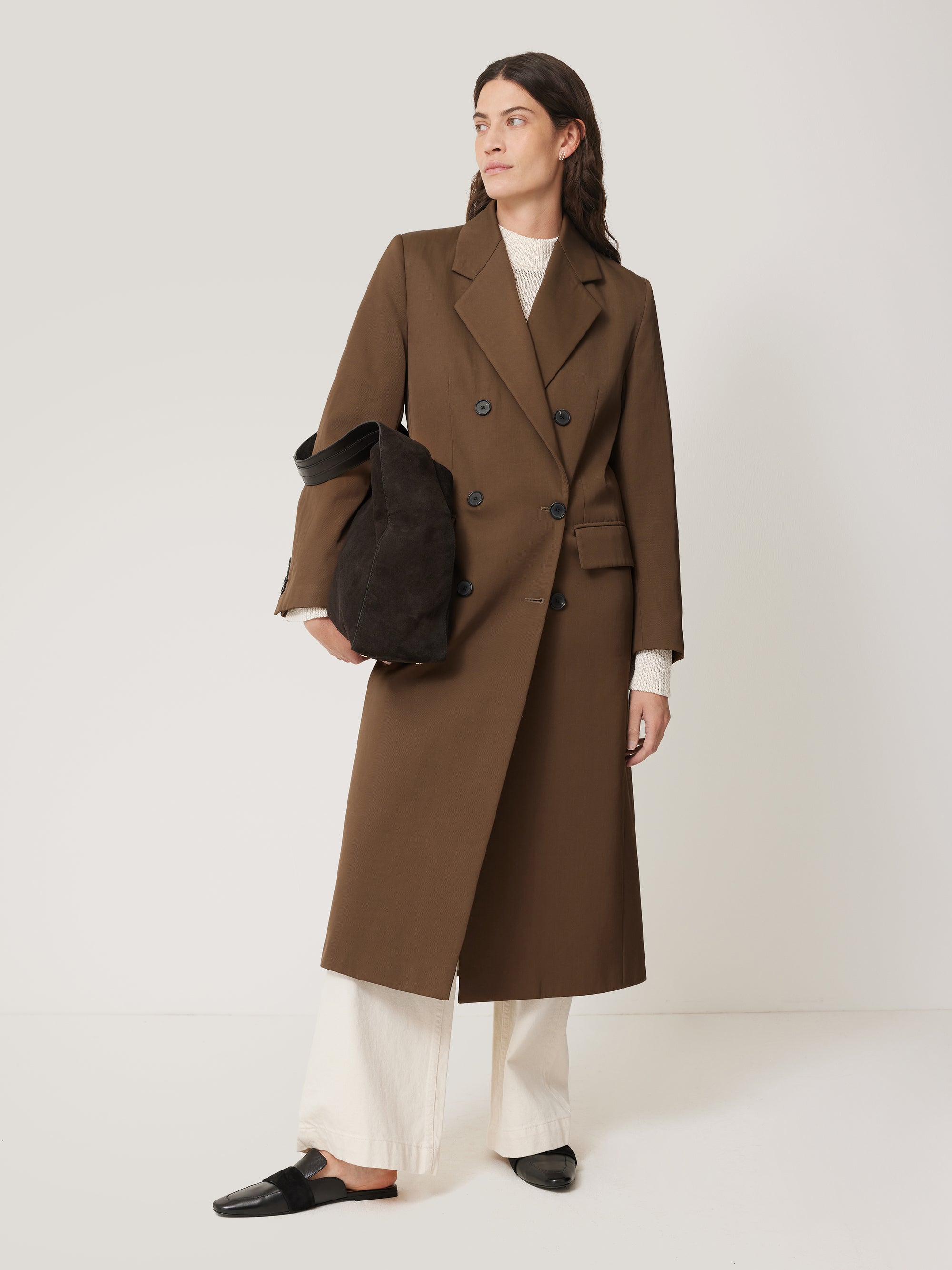 Italian Twill Oversized Coat | Brown – Jigsaw