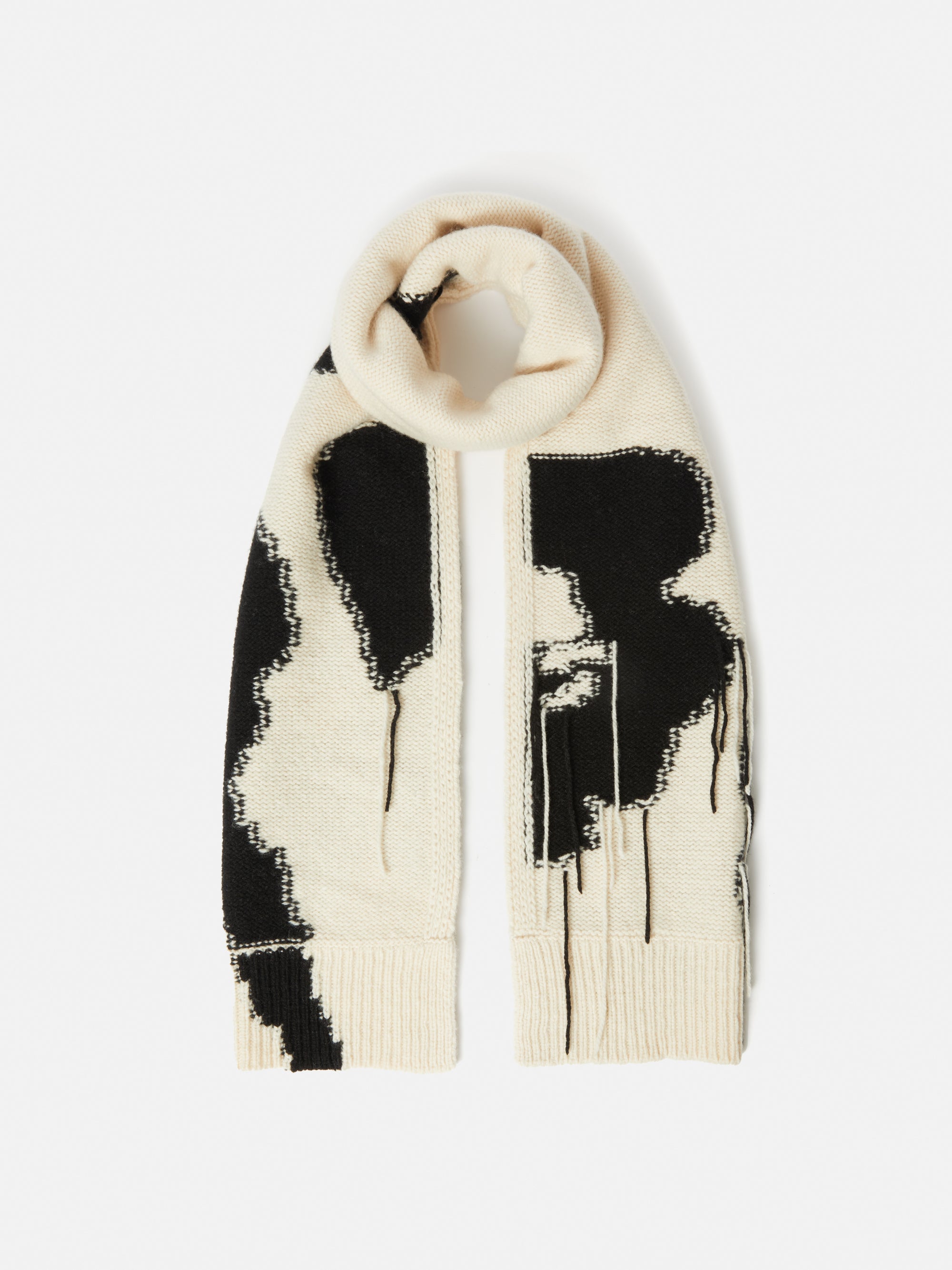 Floral Intarsia Scarf | Monochrome – Jigsaw