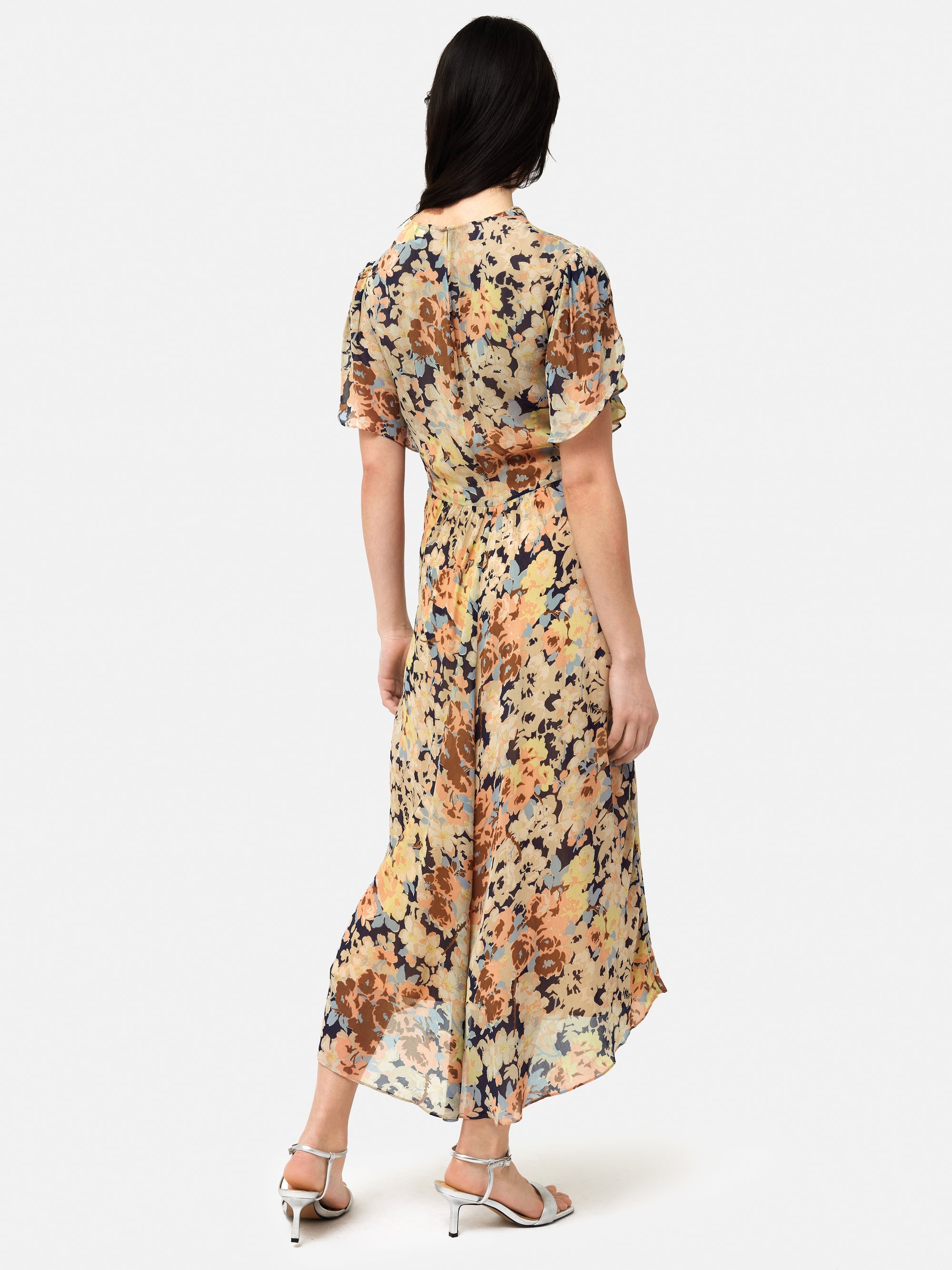 Sheer Petal Crinkle Dress | Peach – Jigsaw
