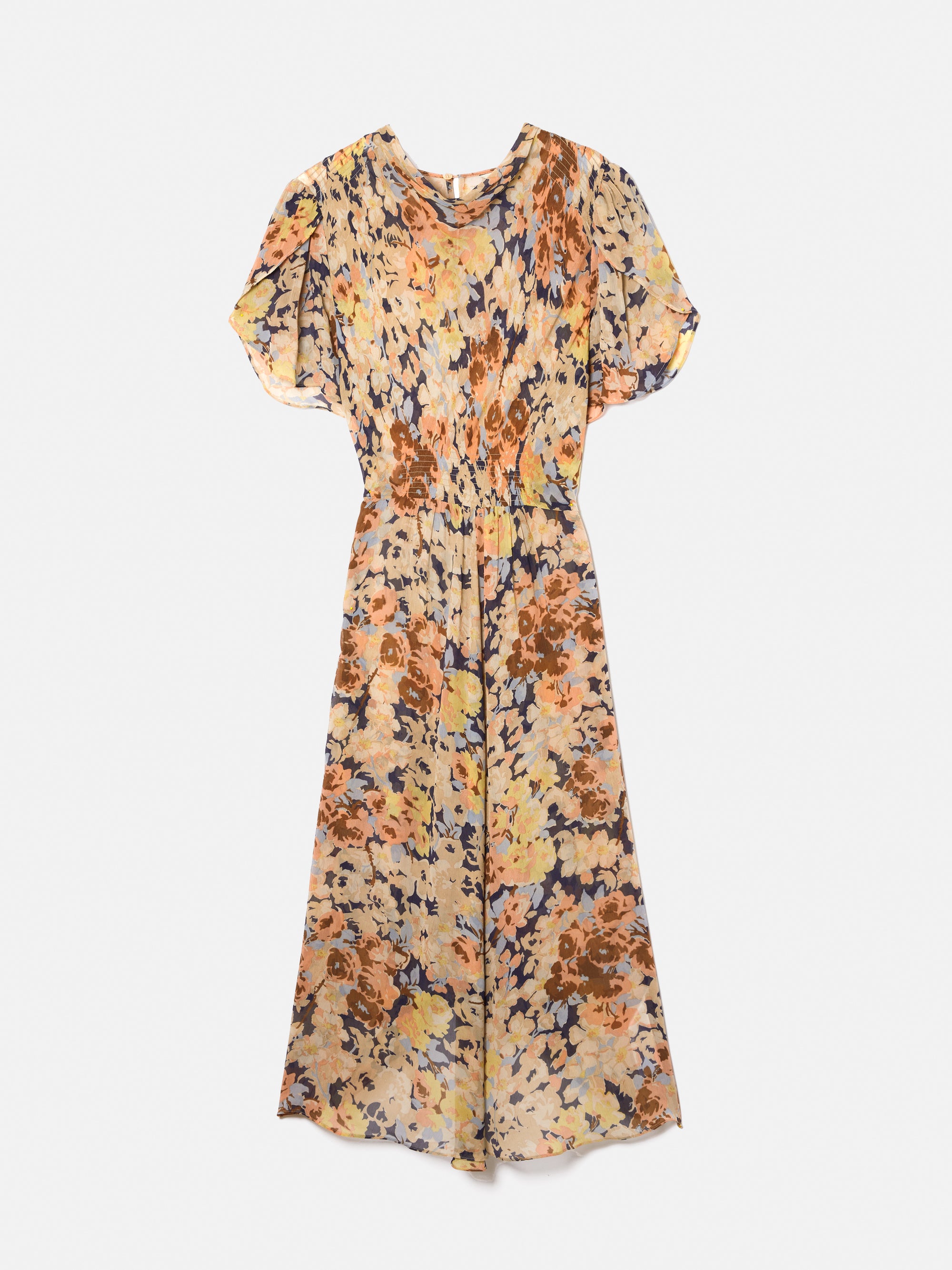 Sheer Petal Crinkle Dress | Peach – Jigsaw