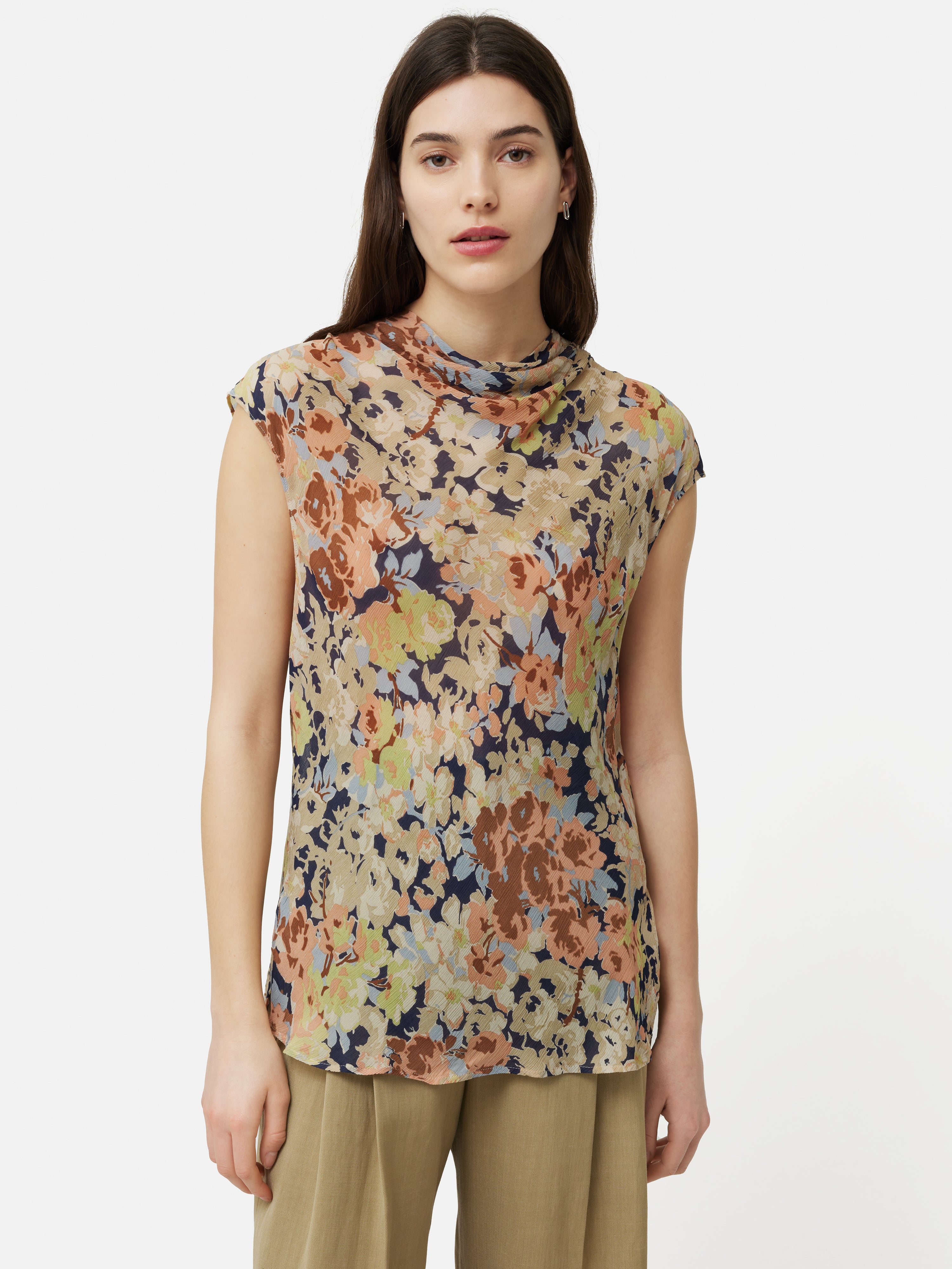 Sheer Petal Crinkle Top | Peach – Jigsaw