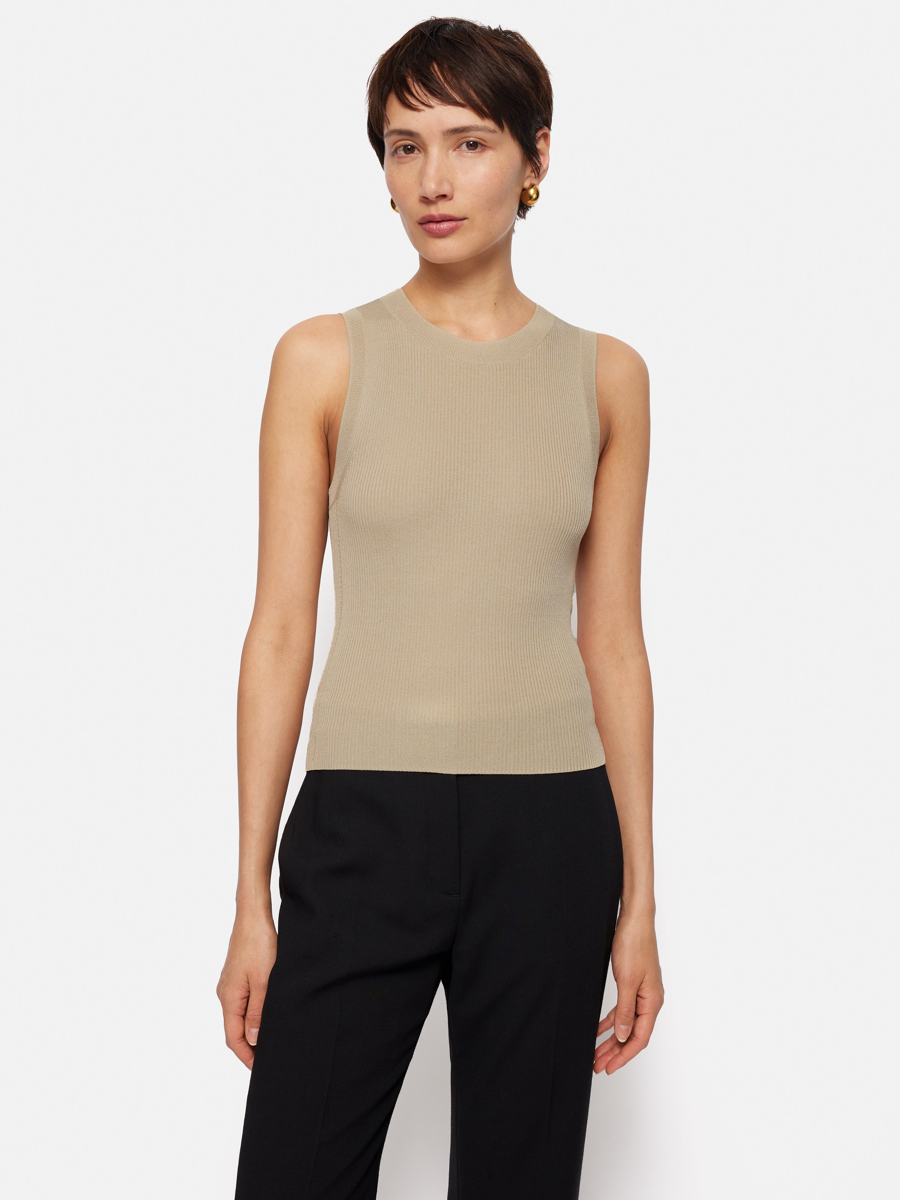 Rib Knitted Tank | Neutral – Jigsaw