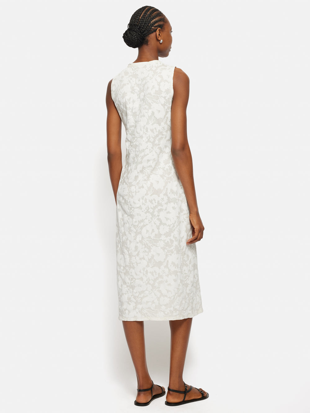 Printed Sheer Jersey Dress | White – Jigsaw
