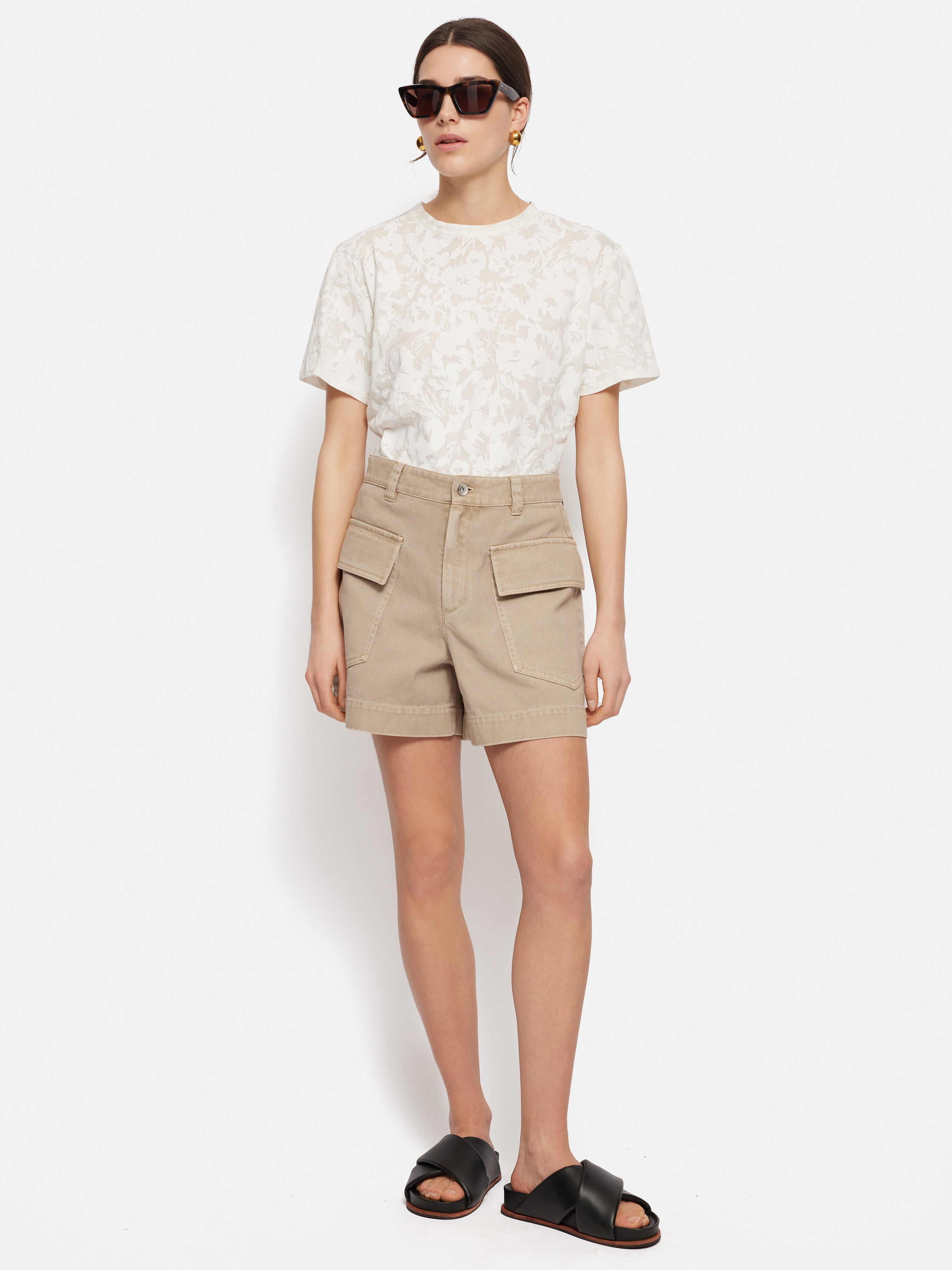 Printed Sheer Jersey Top | White – Jigsaw