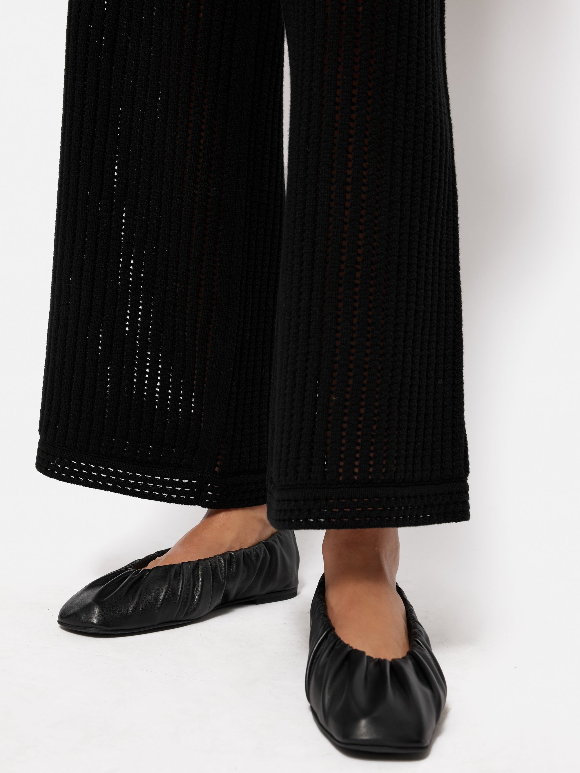 Linear Pointelle Trouser | Black – Jigsaw