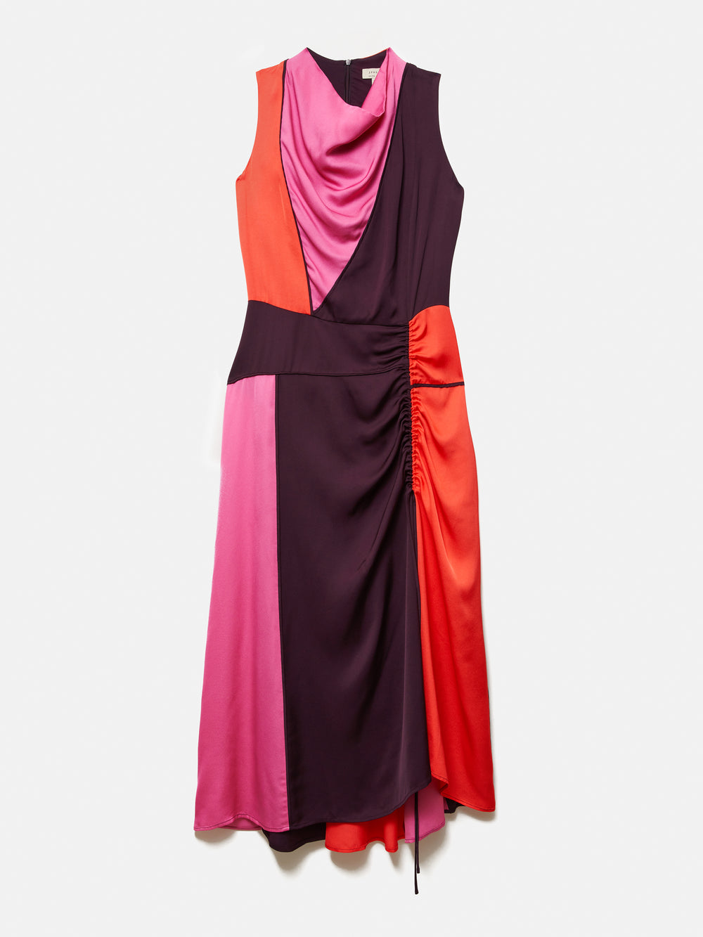 Colour Block Satin Dress | Purple – Jigsaw